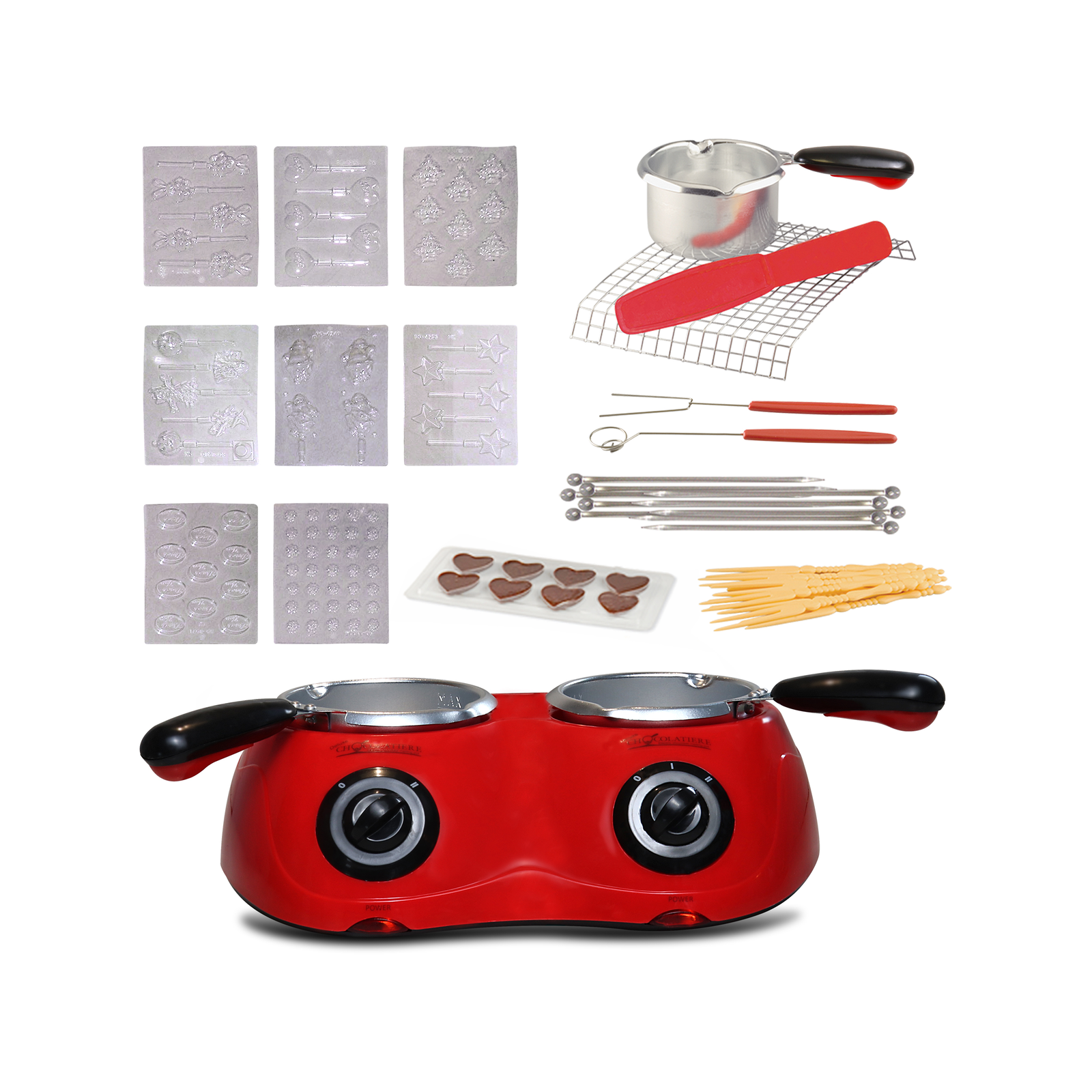 Total Chef Deluxe Chocolatiere Dual Electric Melter for Chocolate, 500 ...