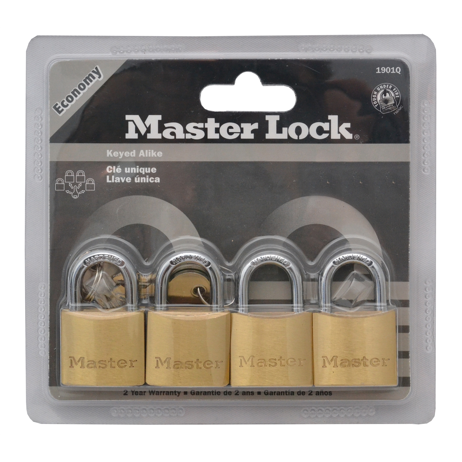 Master Lock 30mm Brass Padlock - 4 Pack - Bunnings Australia