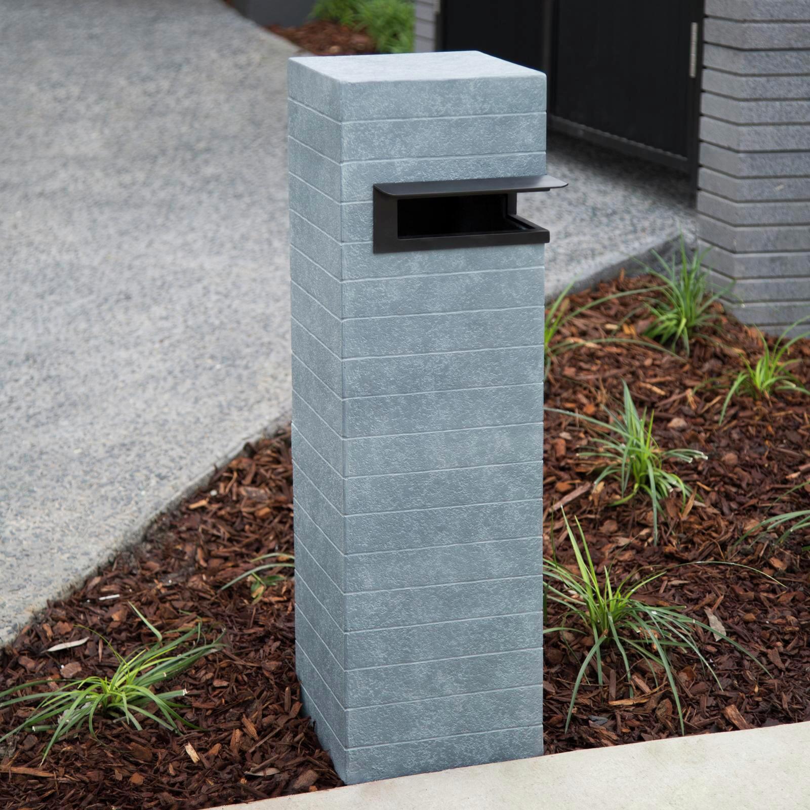 Northcote Pottery 26 x 26 x 89cm Slate Campbell Pillar Letterbox ...