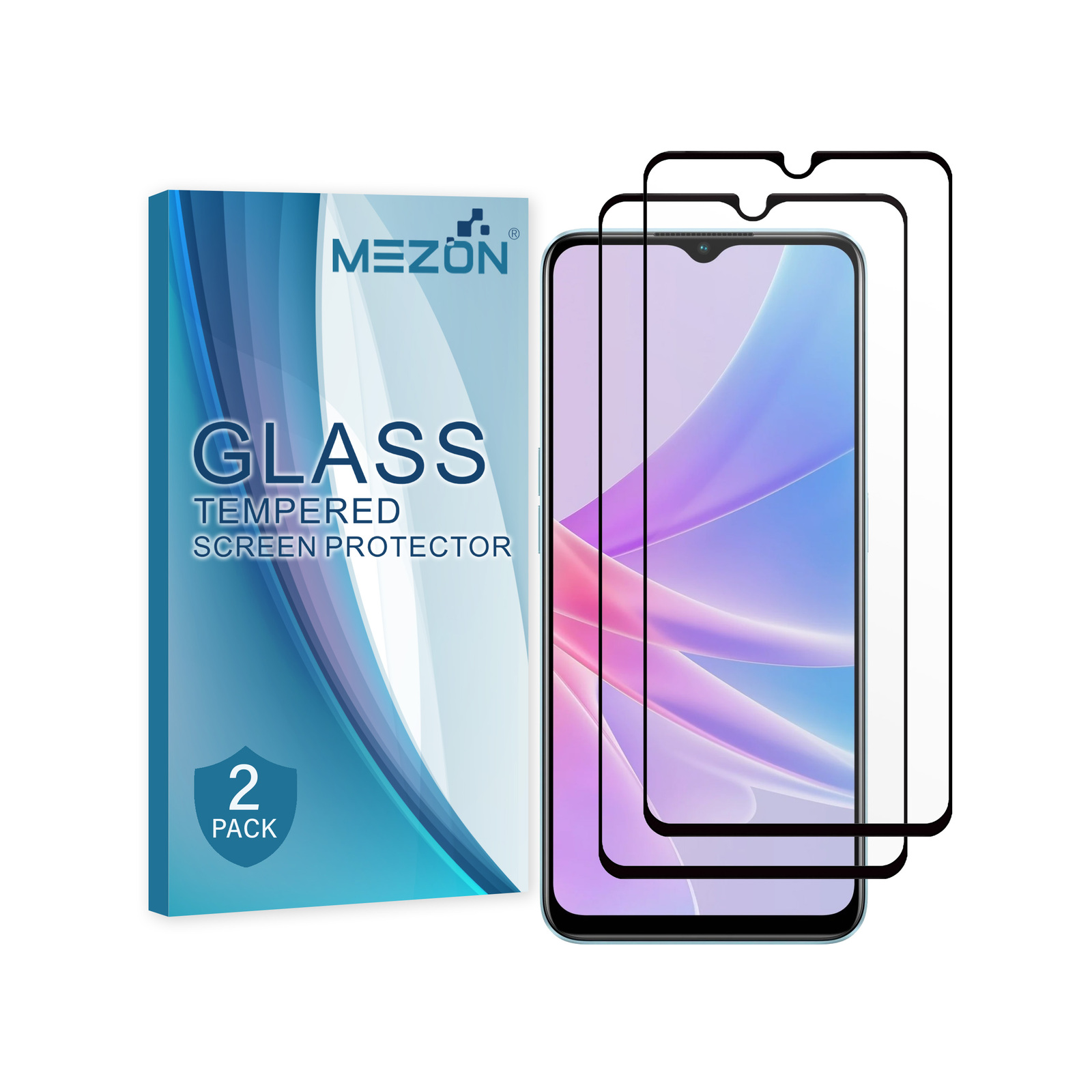 2 Pack MEZON OPPO A78 5G Full Cover Tempered Glass Screen Protectors - Bunnings Australia