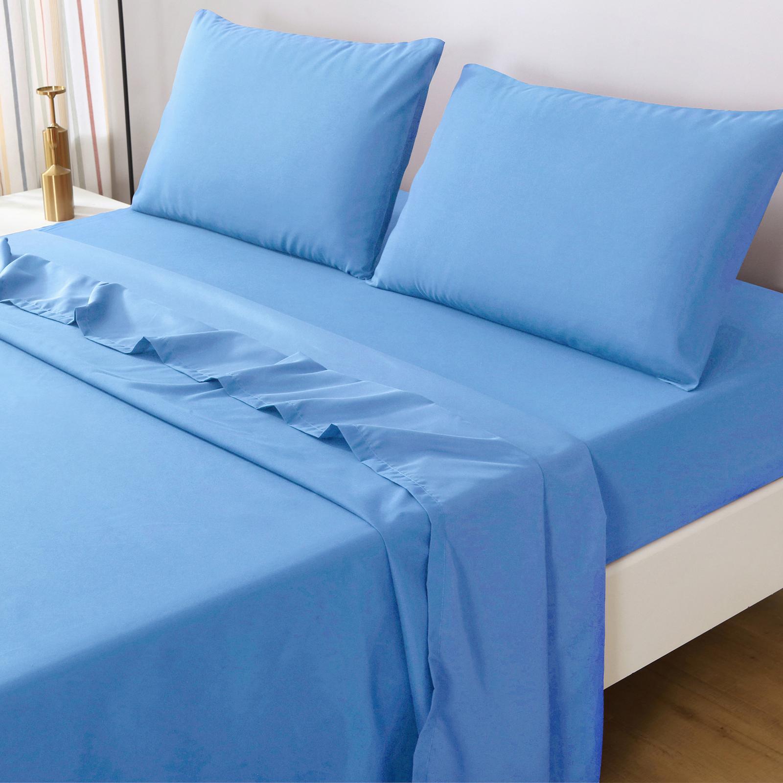 LINENOVA Microfiber Soft 1200TC Sheet Set - Aqua Double - Bunnings ...
