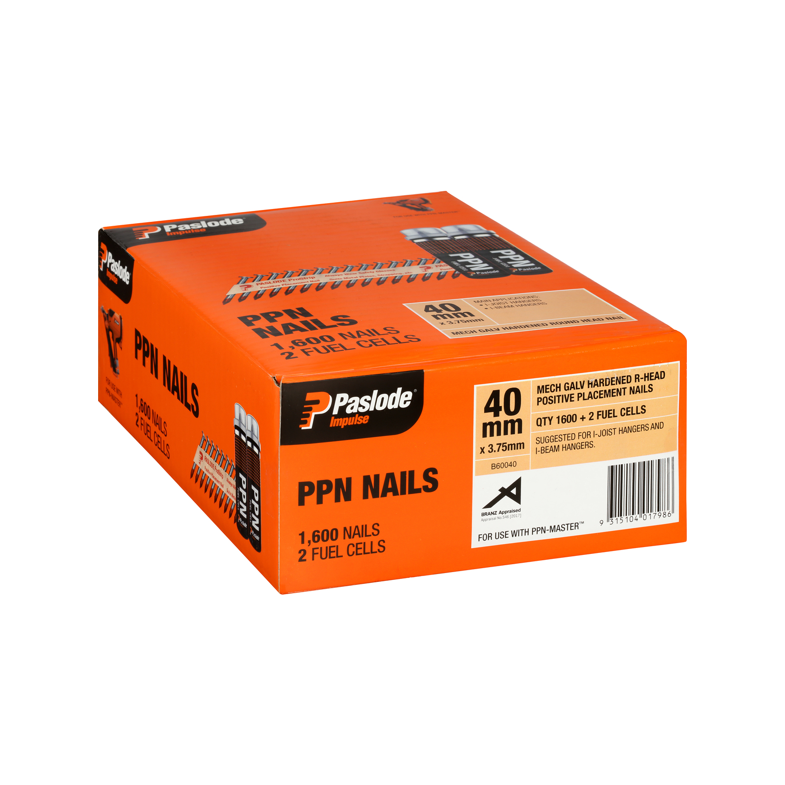 Paslode Impulse 40 x 3.75mm PPN Nails Galavnised - Box 1600 - Bunnings ...