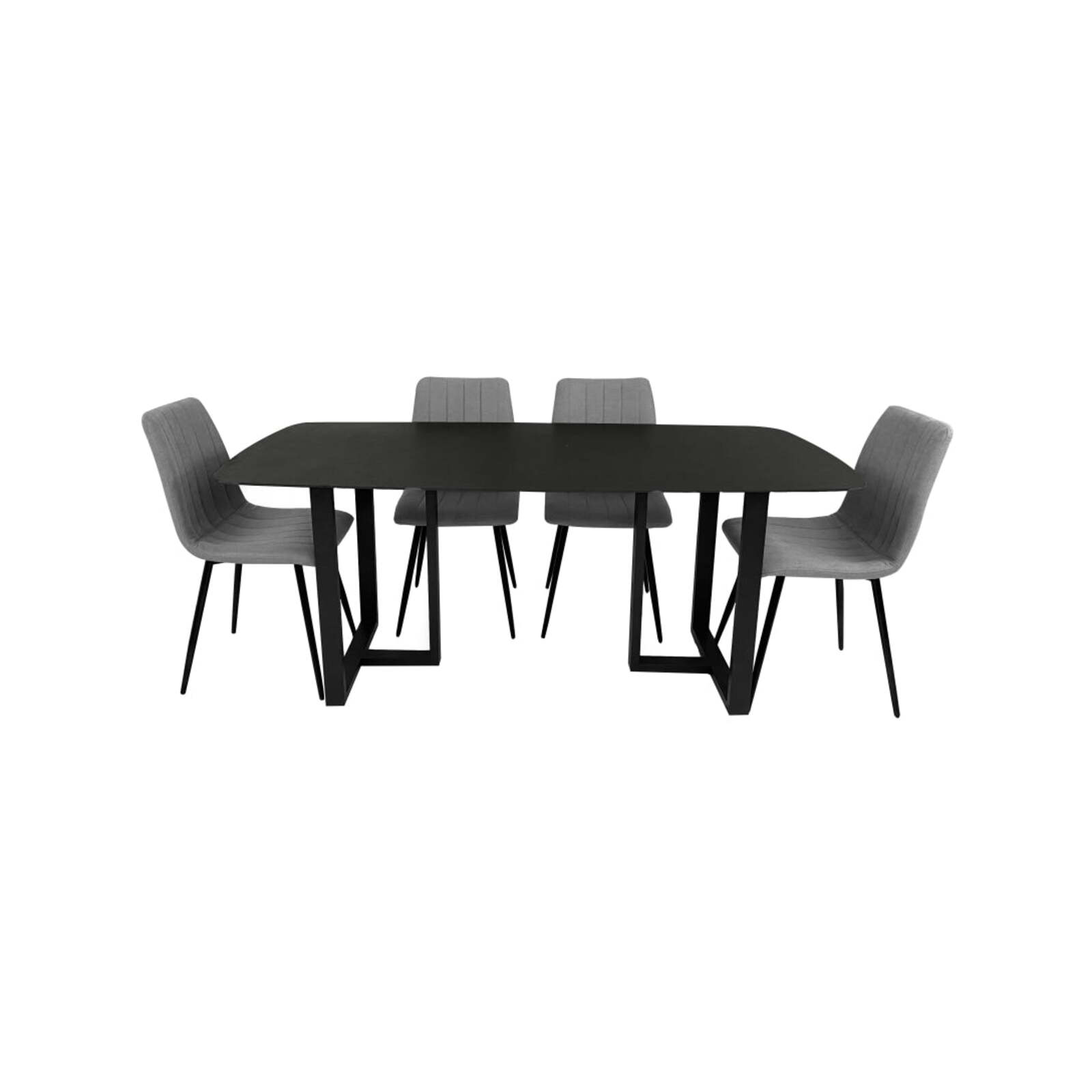 HomeStar Zee 180cm Sintered Stones Dining Table Metal Legs W/ & 6 Molly ...