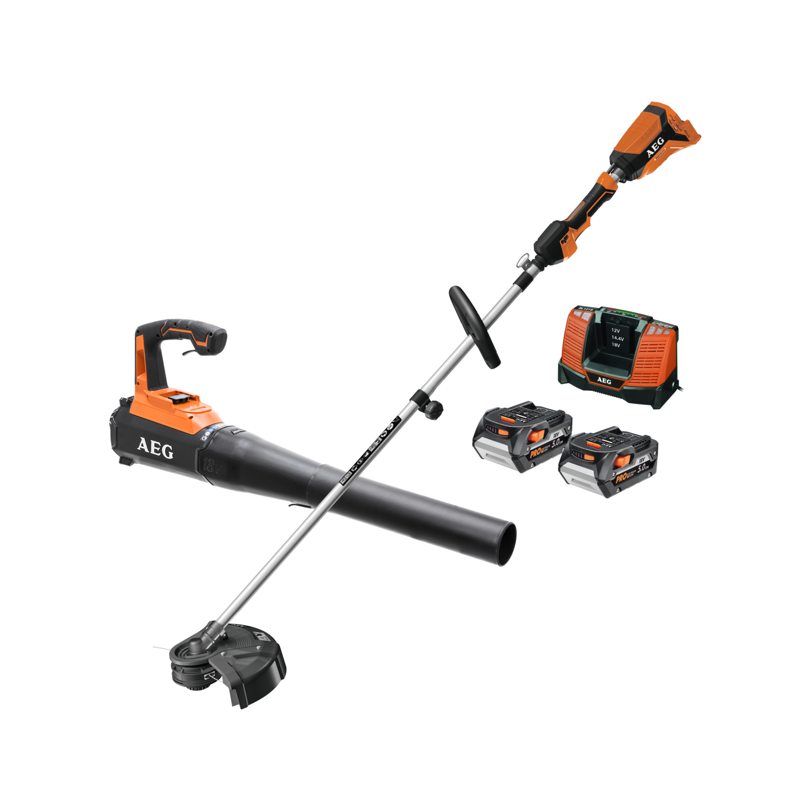 AEG 18V 5.0Ah Brushless Line Trimmer and Blower Kit - Bunnings New Zealand