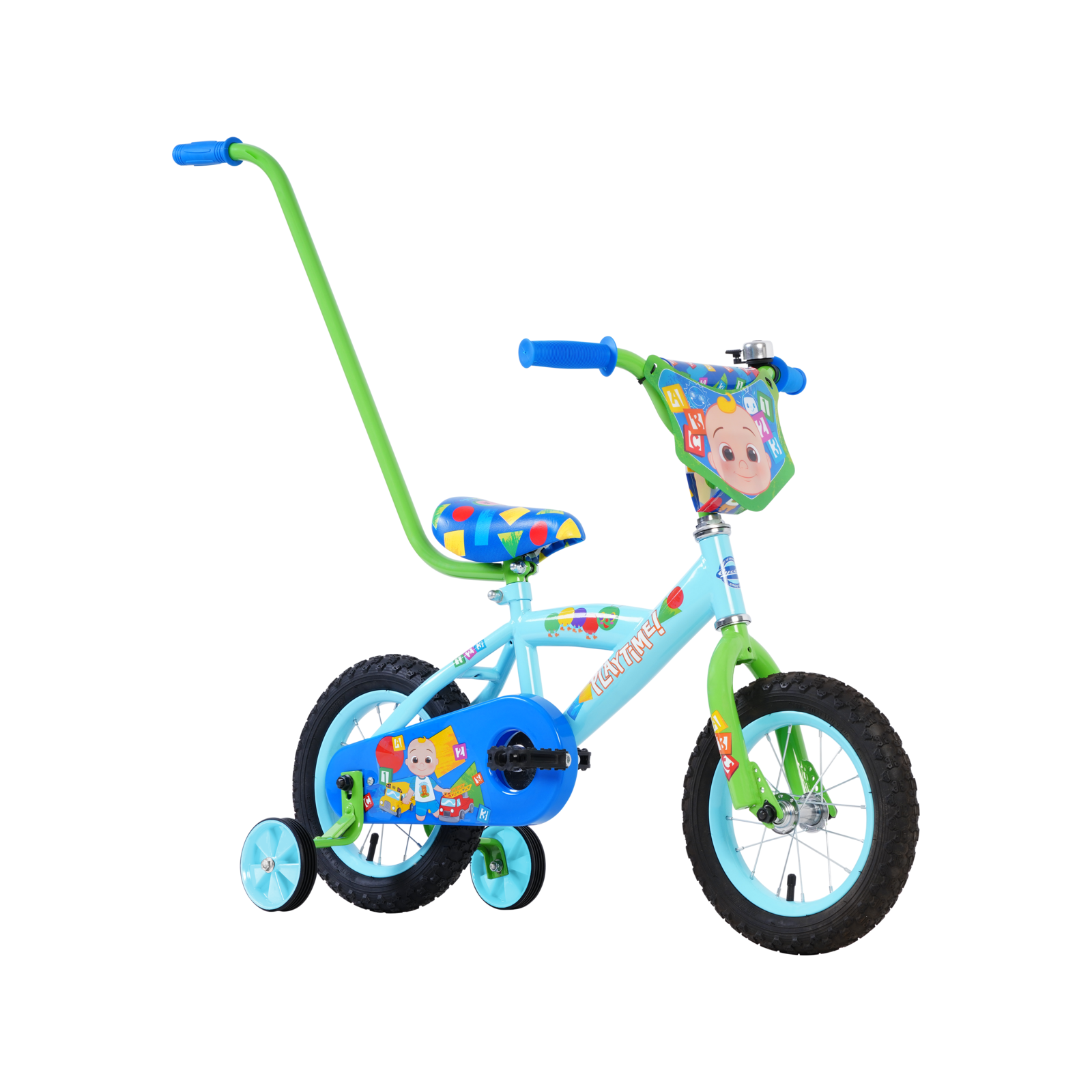 Cocomelon 30cm Kids Bike with Parental Handle - Bunnings Australia