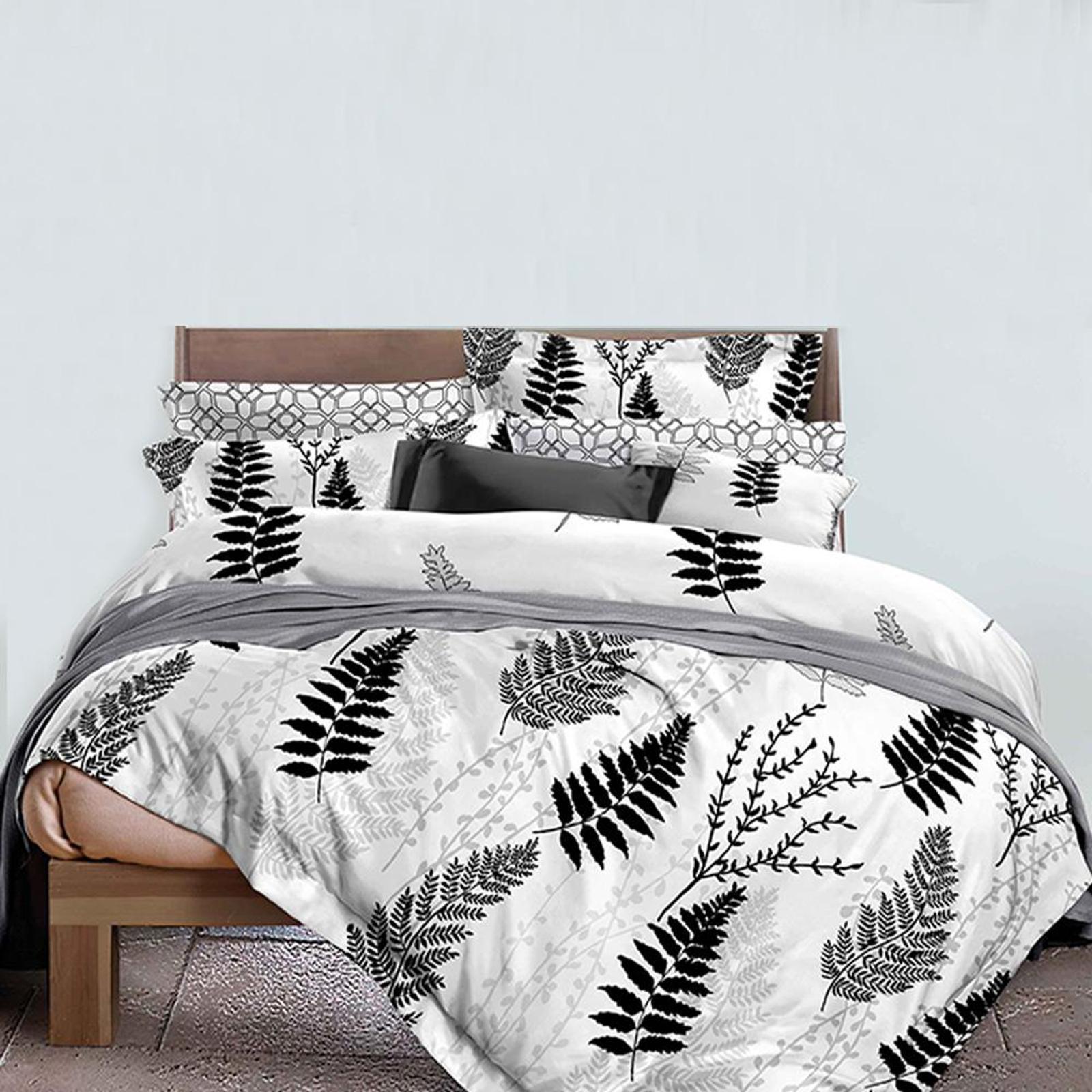 Dreamfields Queen FLORA LEAVES Design Soft Quilt Doona Duvet Cover Set ...