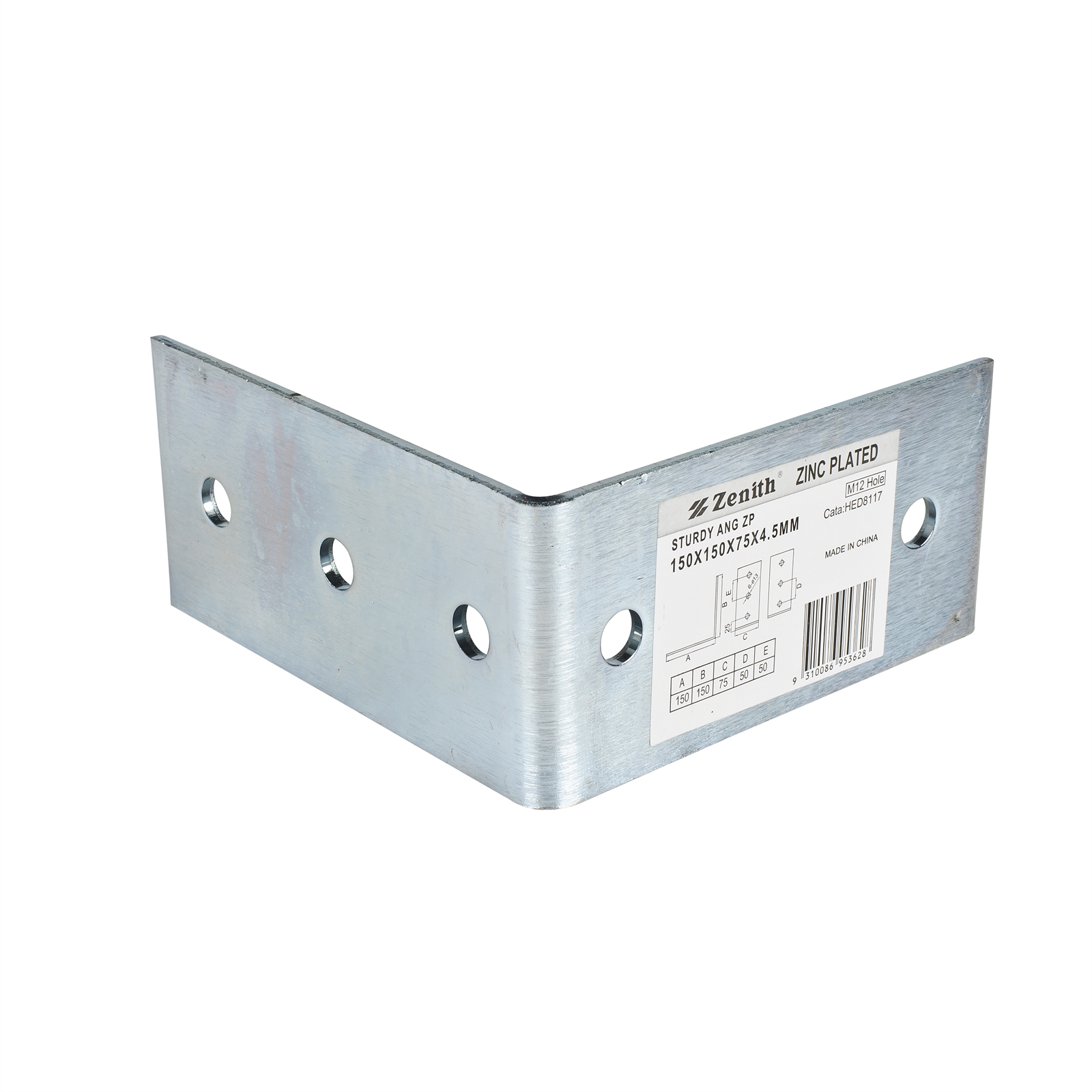 Zenith 150 x 75 x 4.5mm Zinc Plated Sturdy Angle Bracket - Bunnings ...