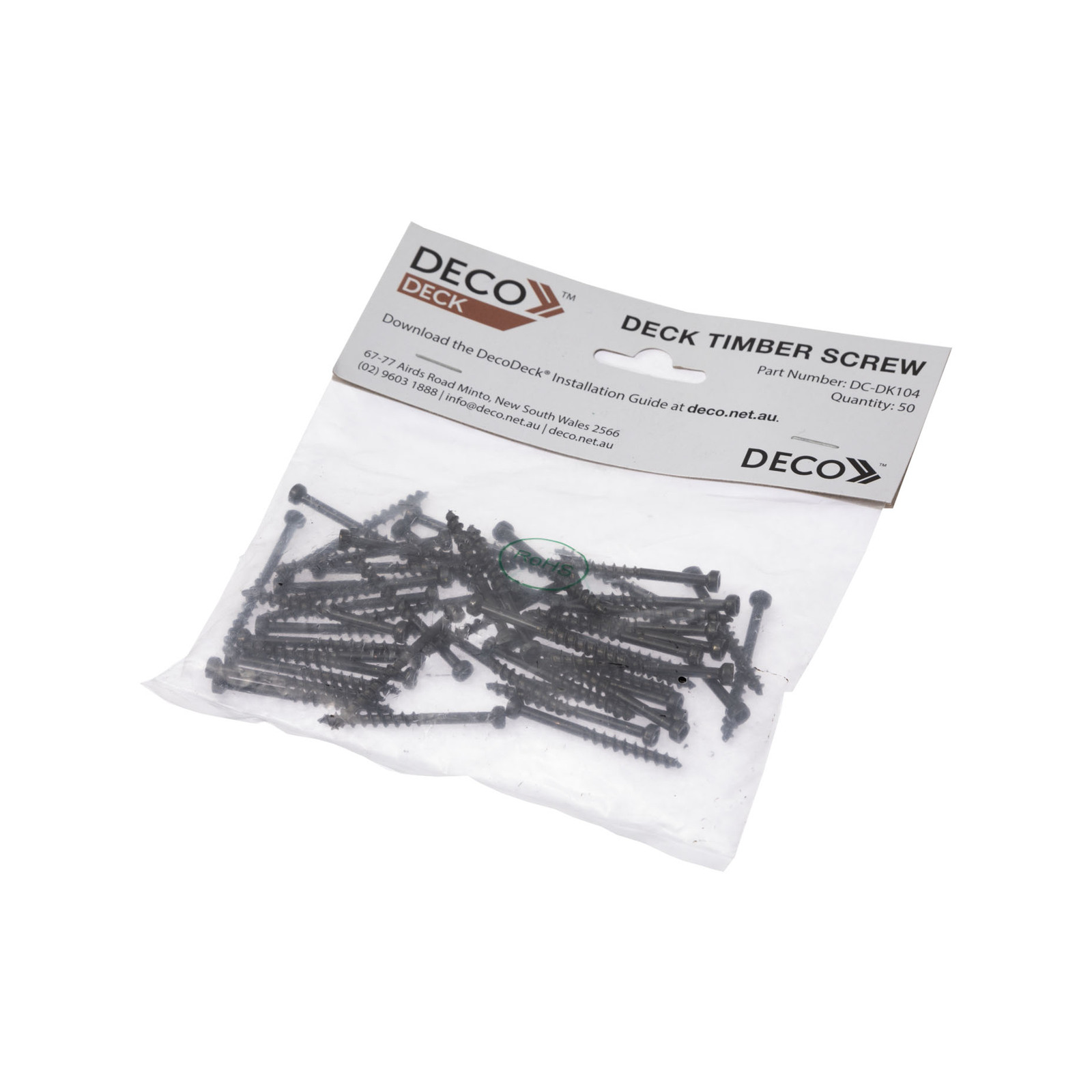 DECO Black Wood Fixing Screws - 50 Pack - Bunnings Australia