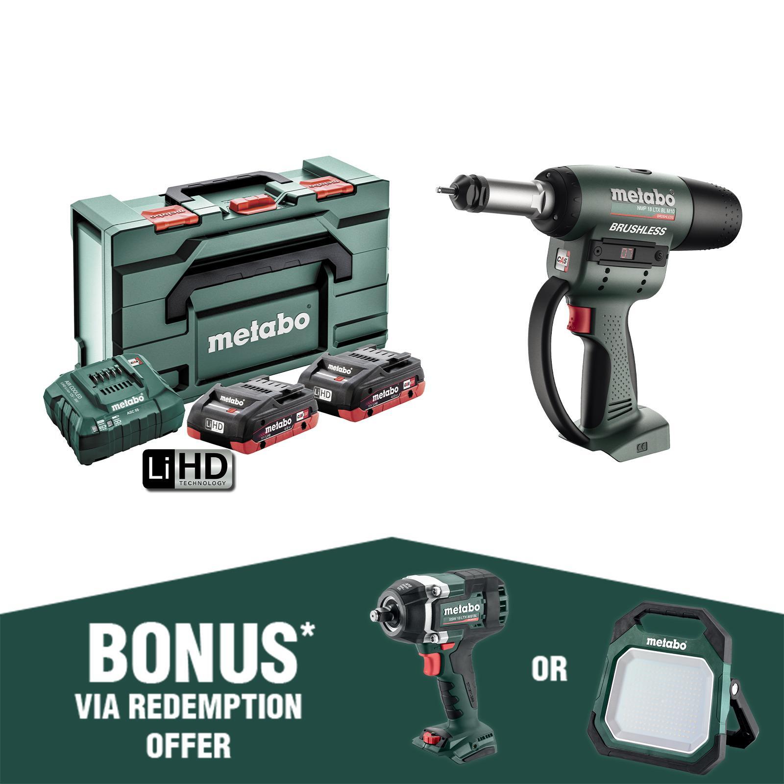 Metabo 18V Rivet Nut Gun Kit With 2 X 4.0Ah - Bunnings Australia