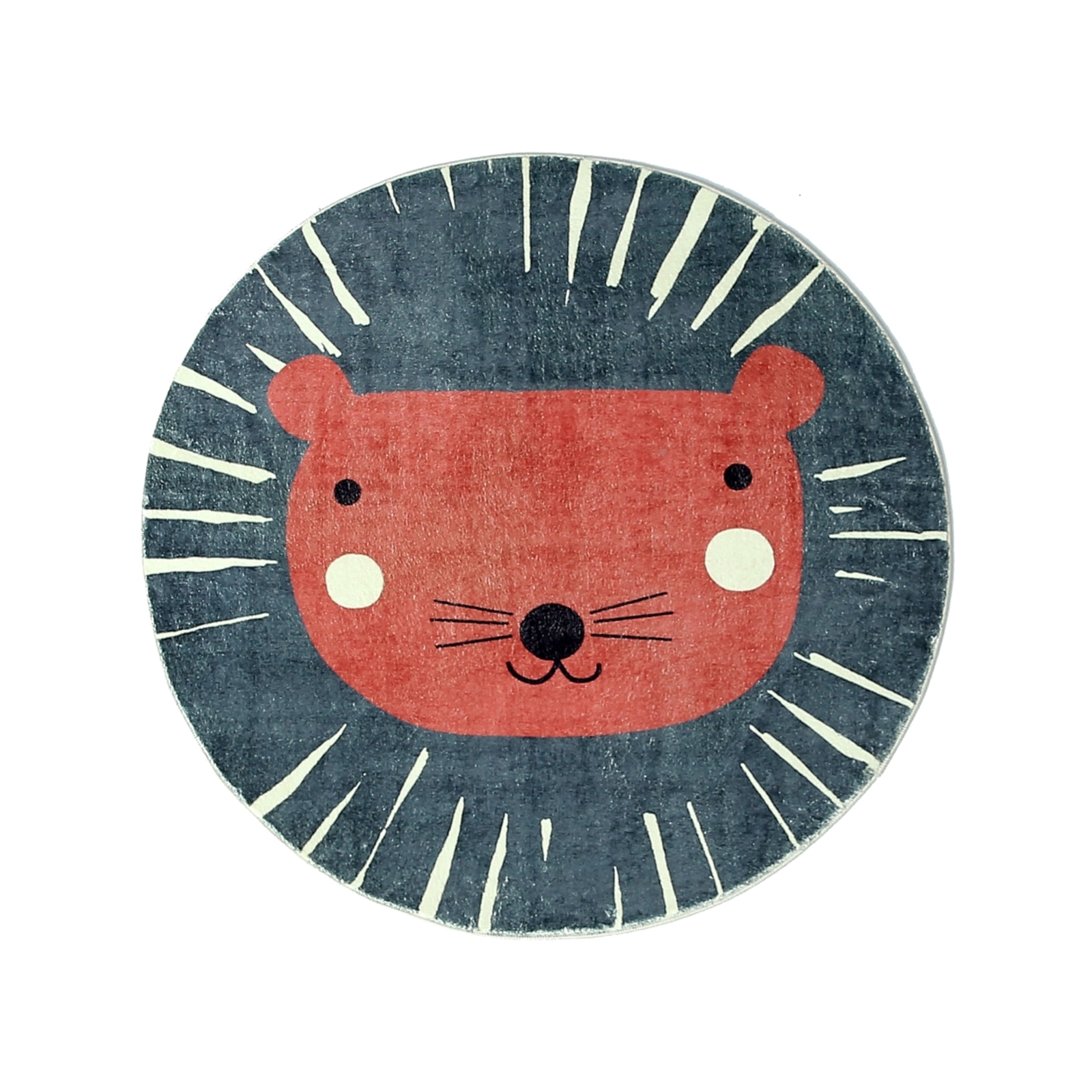 1m Round Polyester Red Bear Childrens Rug - Bunnings New Zealand