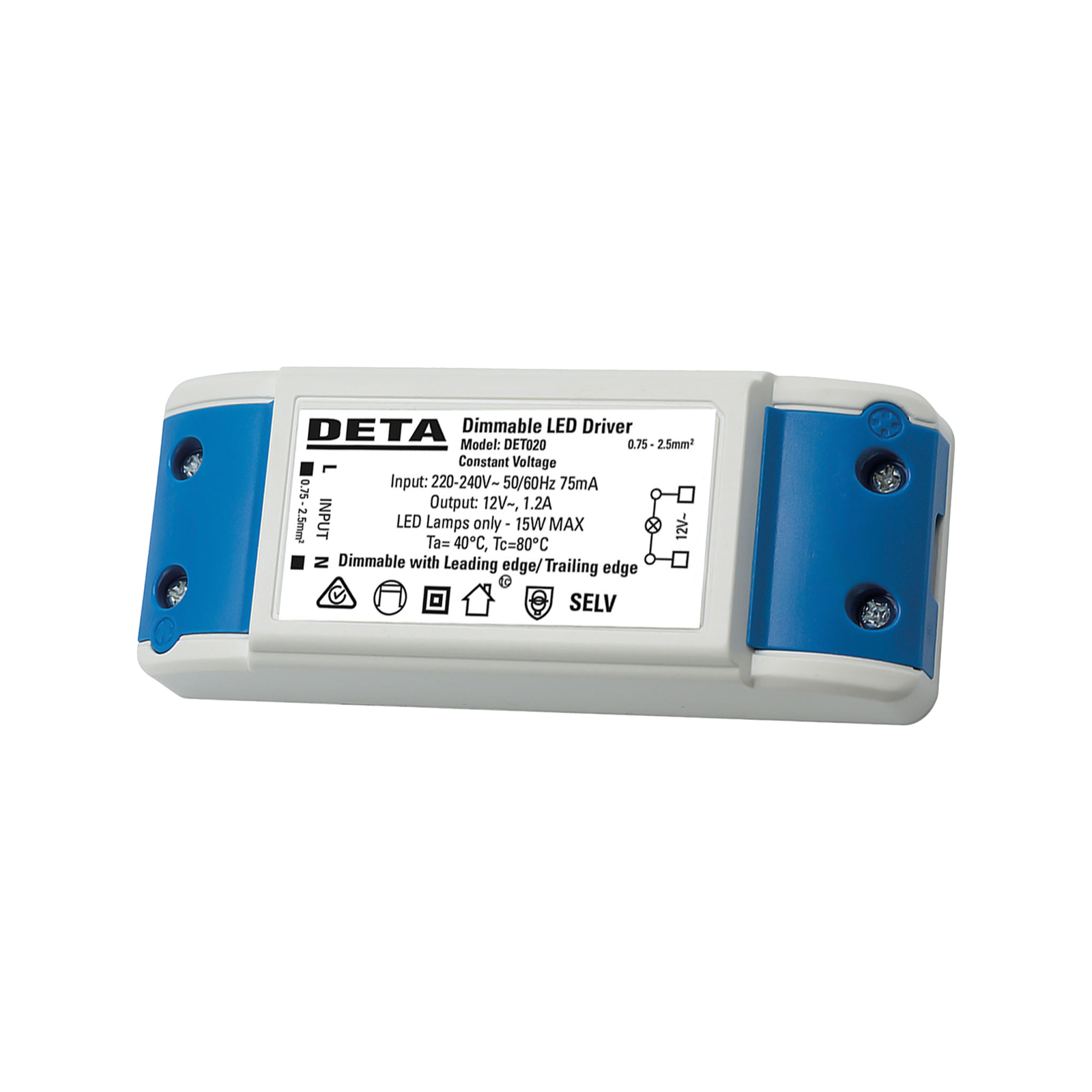 Deta 12V 15W Dimmable Electronic Transformer - For LED Globes ...