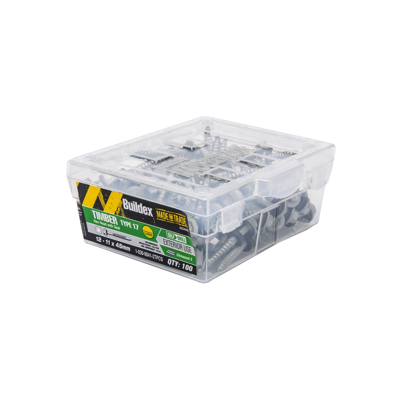 Buildex 12-11 x 45mm Climaseal 3 Hex Head With Seal Type 17 Timber ...