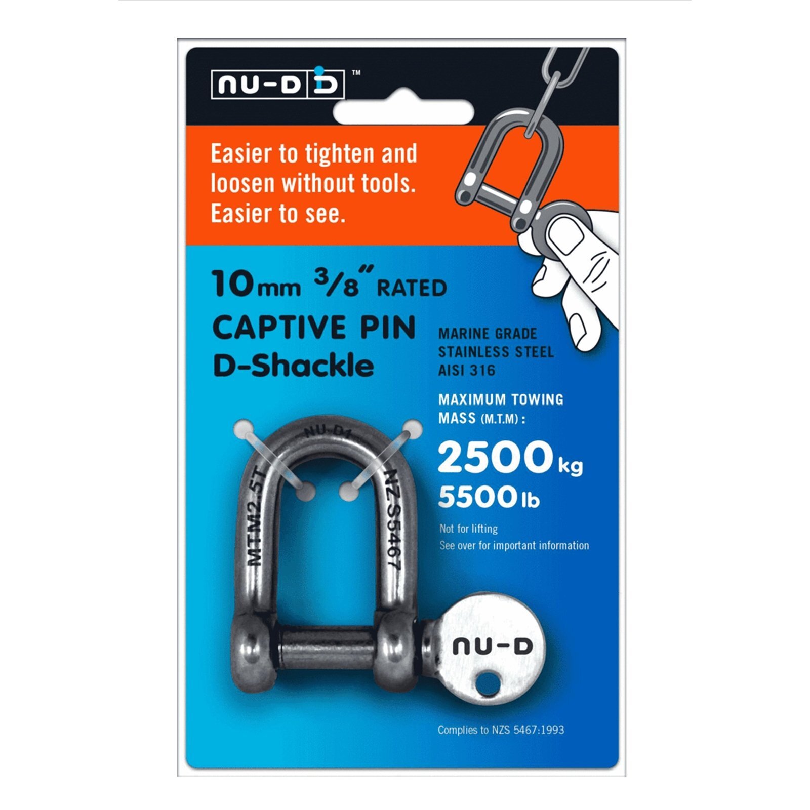 NU-D 10mm Stainless Steel D Shackle - Bunnings New Zealand