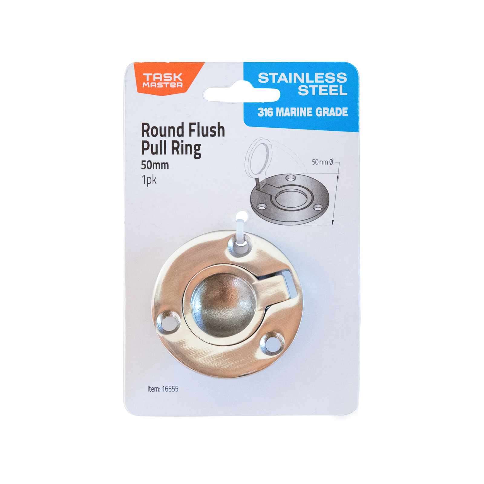 Taskmaster 50mm 316 Stainless Steel Round Flush Pull Ring - Bunnings ...