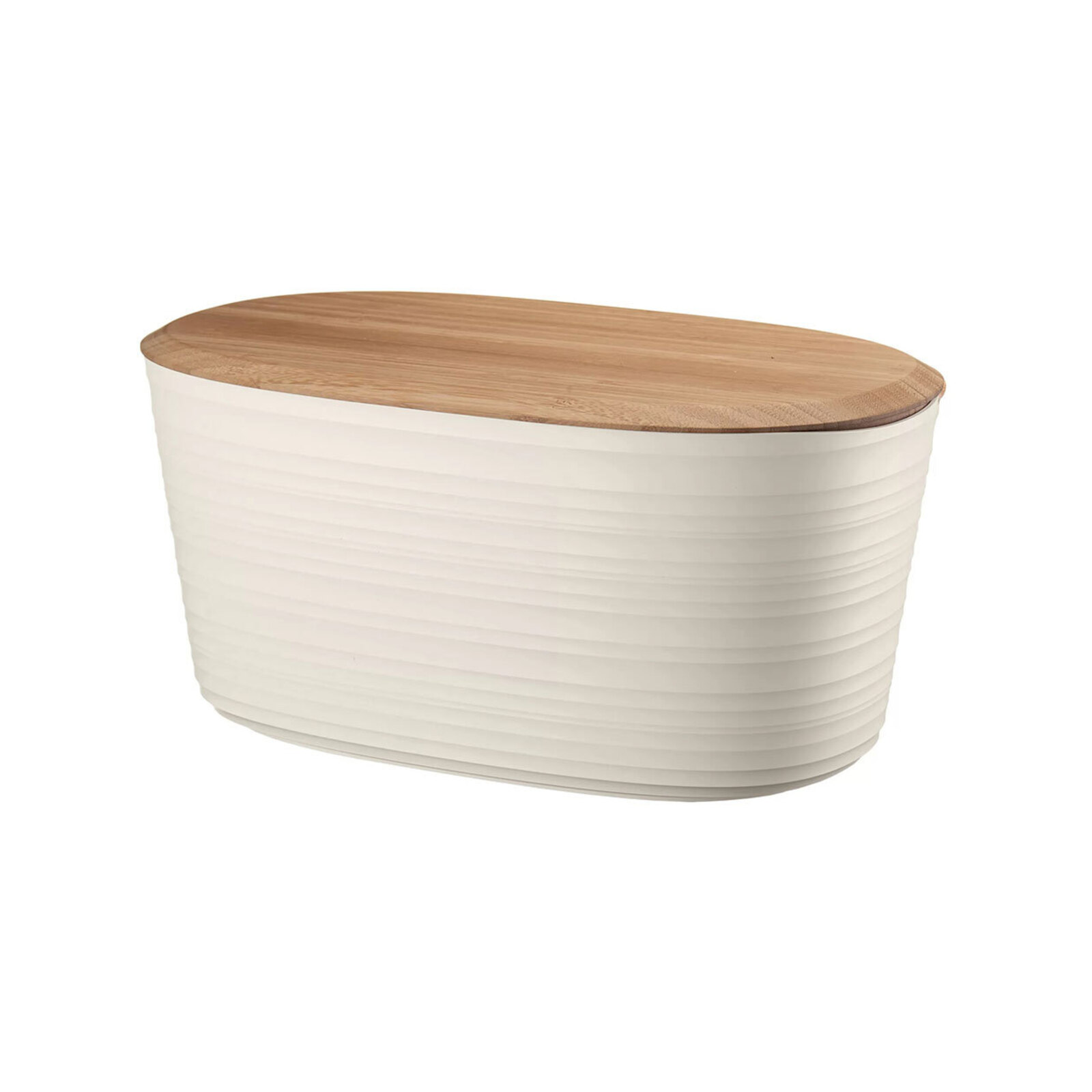 Guzzini Tierra 39.2x23.2cm Bread Bin w/ Bamboo Breadboard Top White ...
