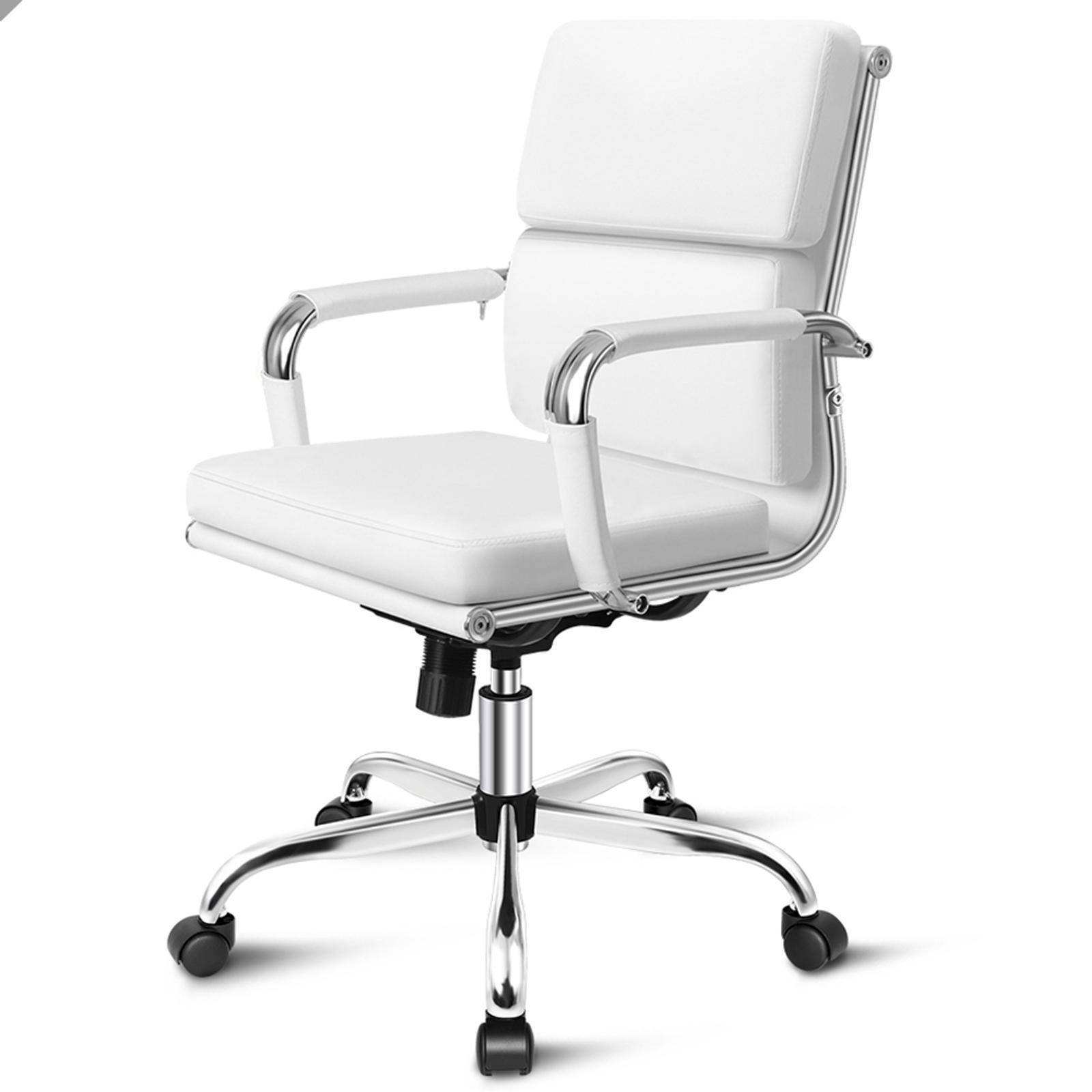 ALFORDSON Office Chair Mid Back White - Bunnings Australia