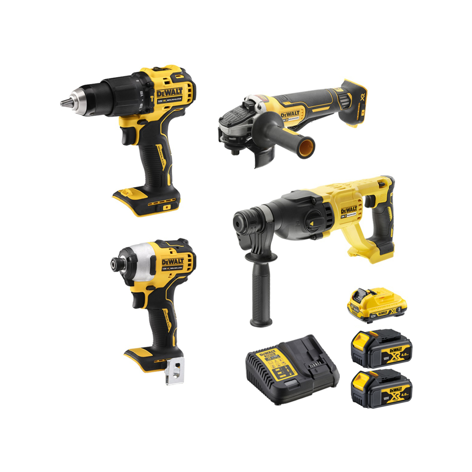 DeWALT 18V XR 4 Piece Brushless Kit - Bunnings Australia