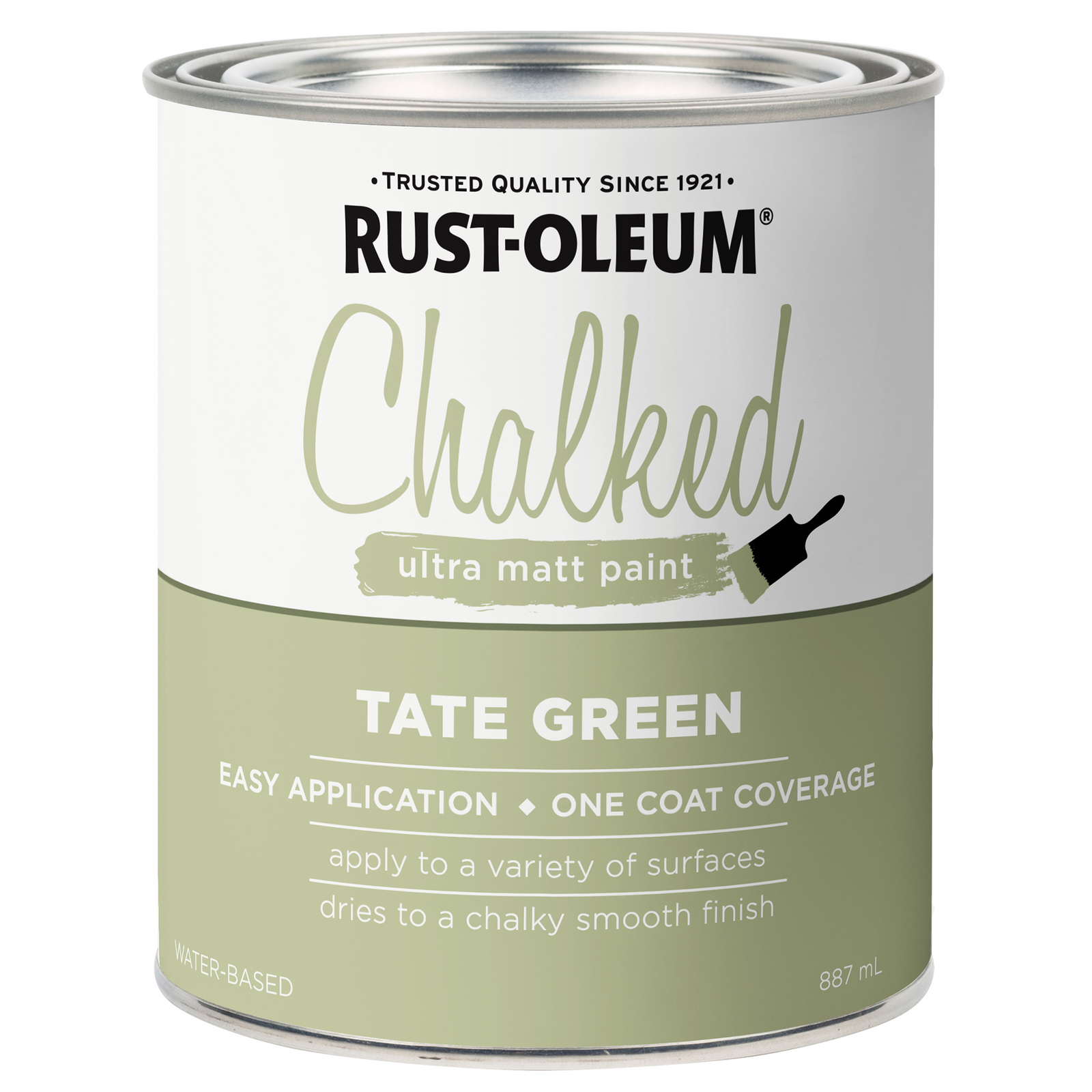 Rust-Oleum 887ml Tate Green Ultra Matt Chalked Paint - Bunnings Australia