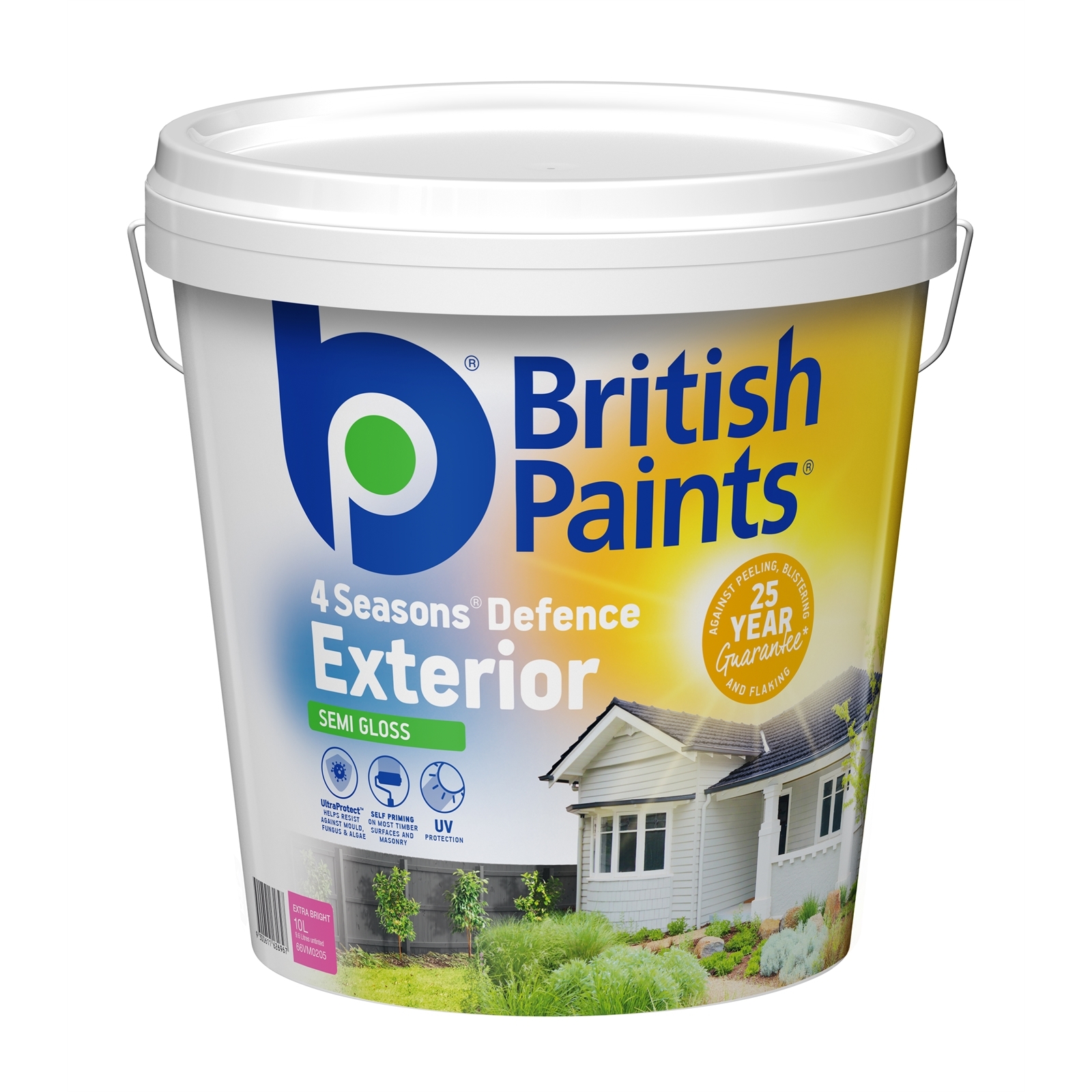 British Paints 10L Extra Bright Semi Gloss 4 Seasons Exterior Paint ...