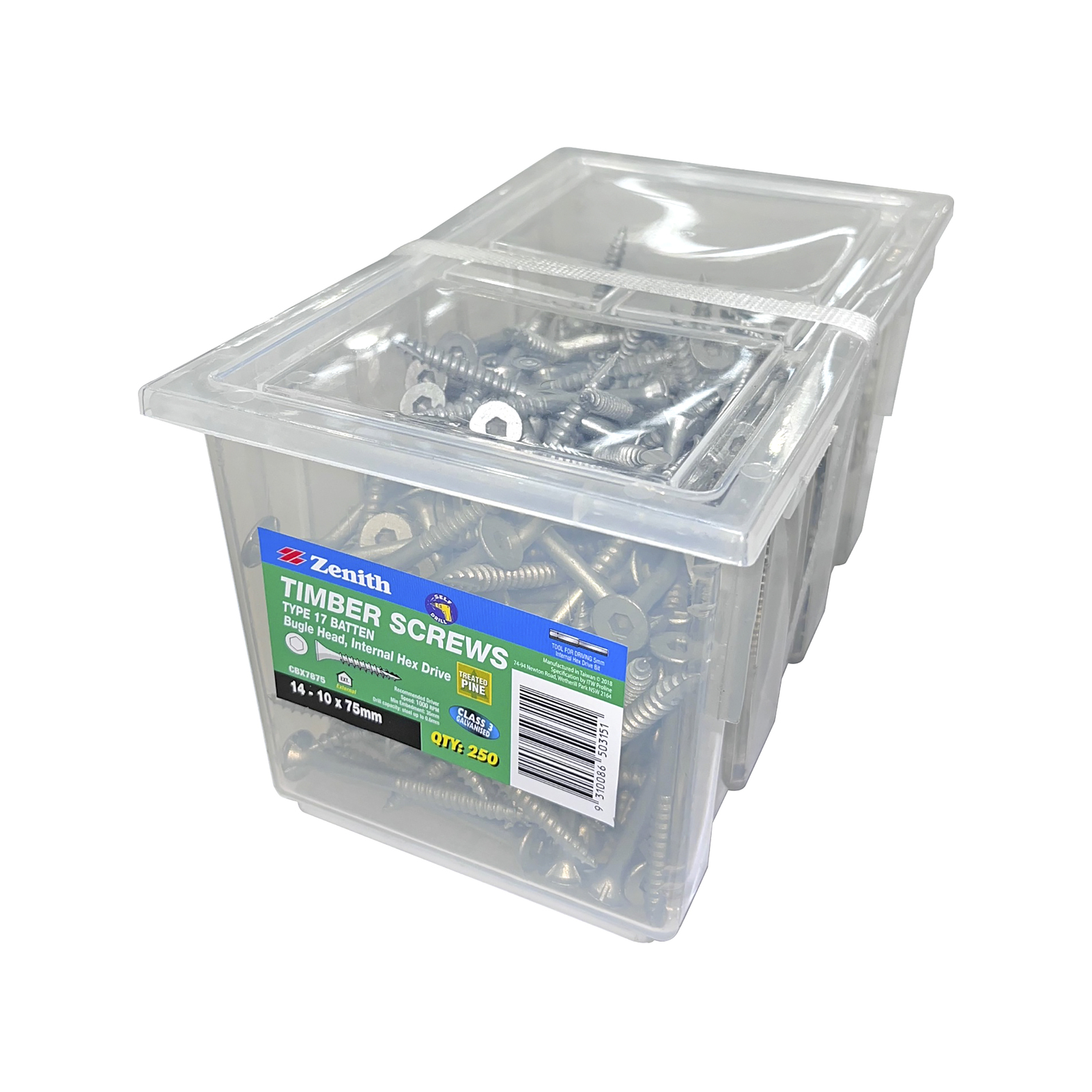 Zenith 14G x 75mm Galvanised Bugle Batten Screw - 250 Pack - Bunnings ...