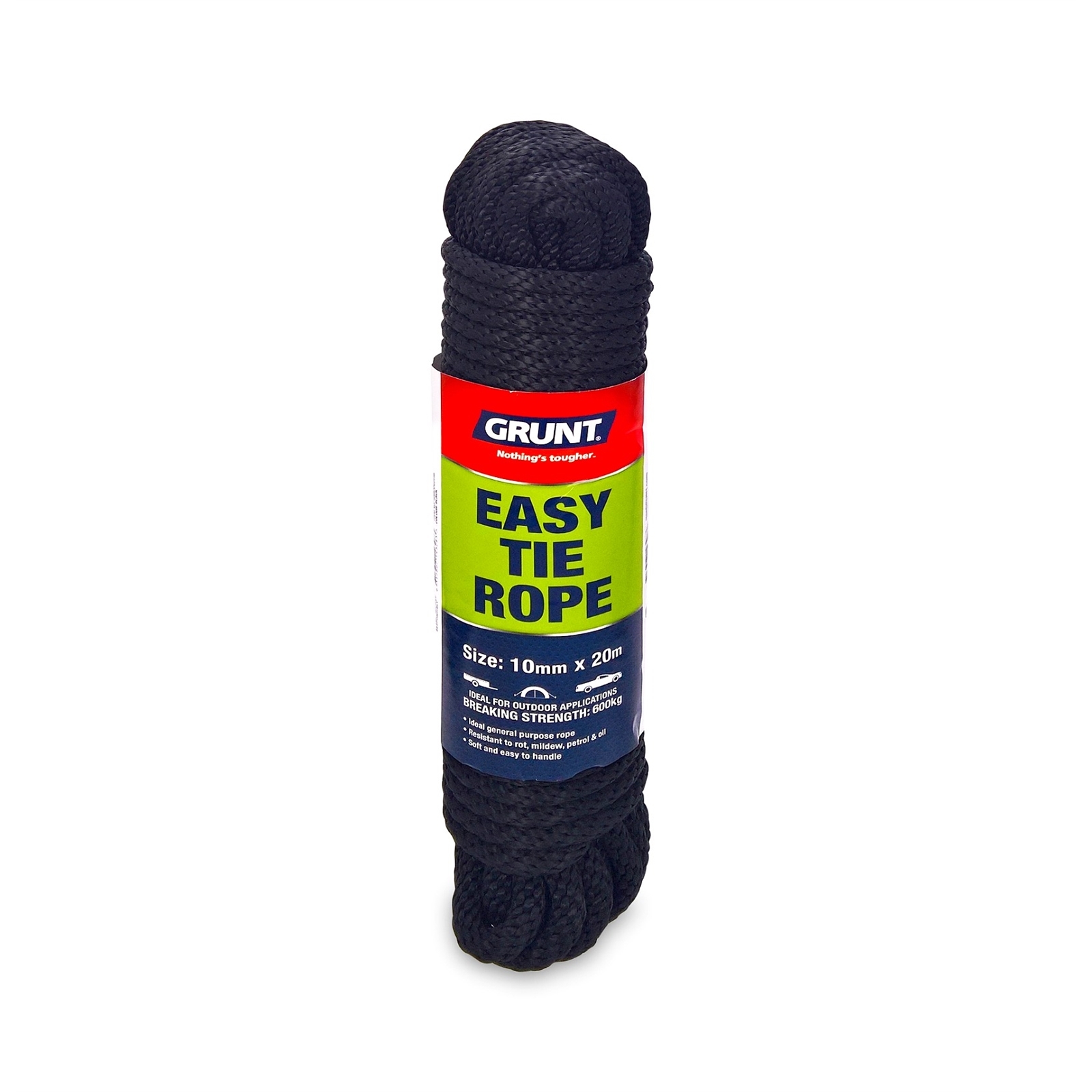 GRUNT 10mm x 20m Black Easy Tie Rope - Bunnings Australia