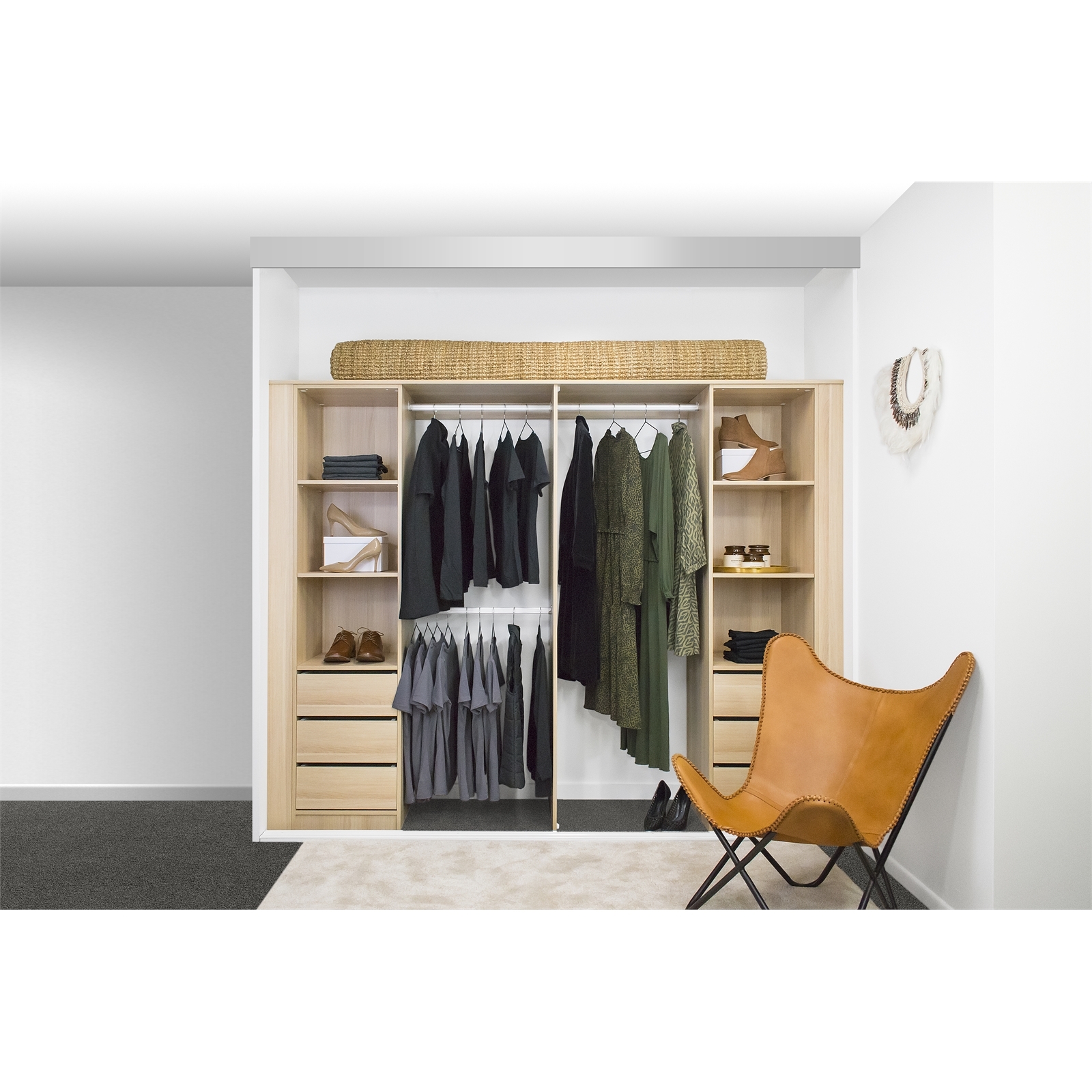 Multistore 2100 - 2400mm Beach Pack 6 Built In Wardrobe Package ...