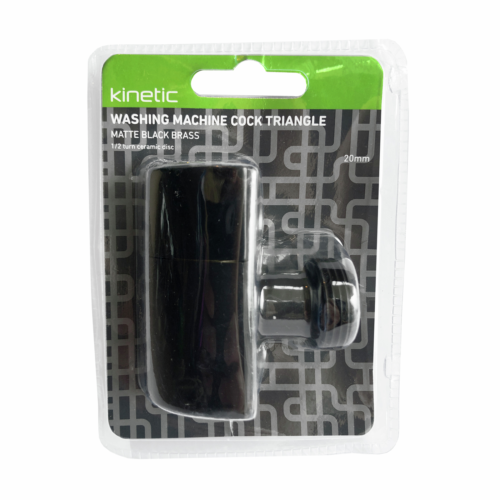 Kinetic 20mm Triangle Matte Black Washing Machine Cock - Bunnings Australia