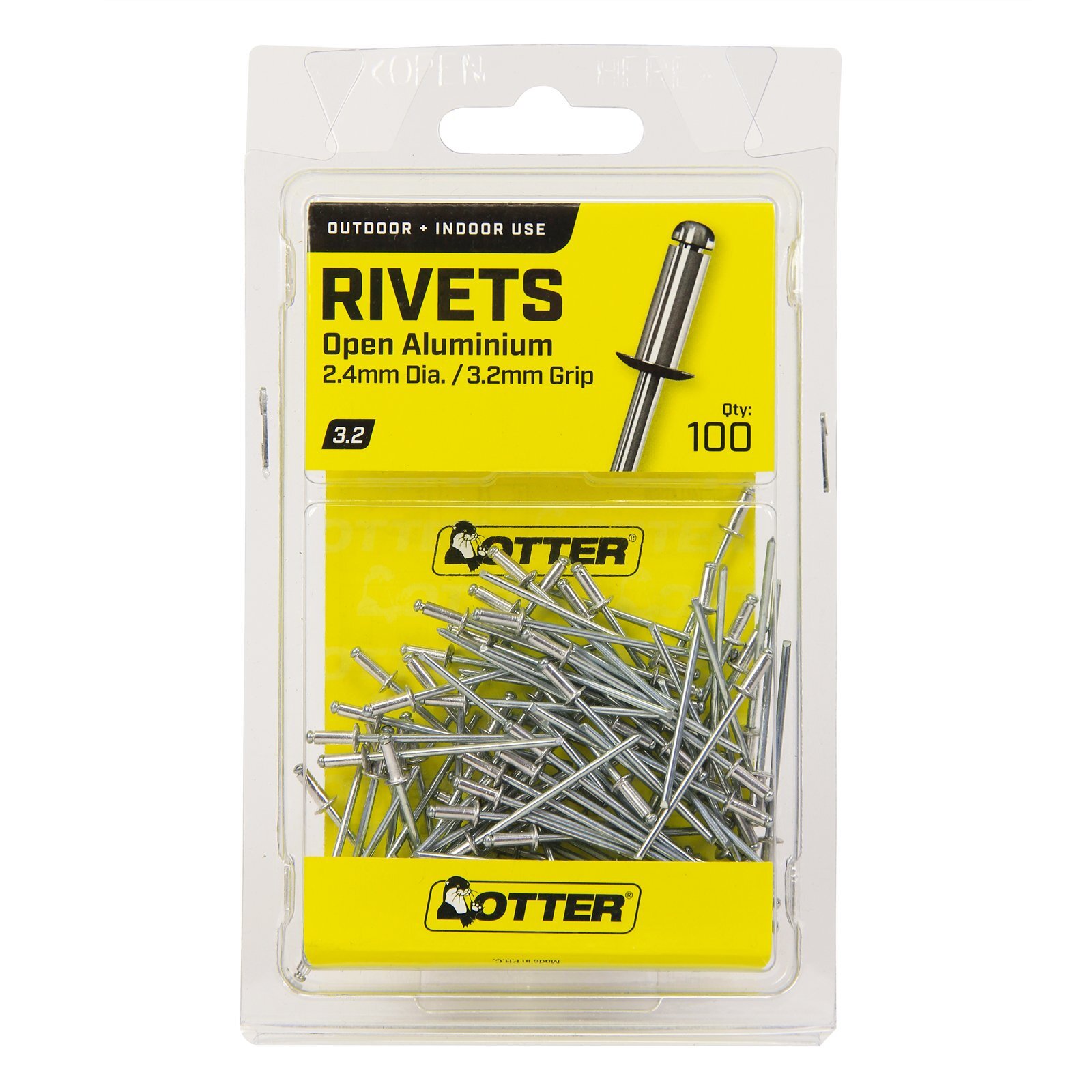 Otter 2.4 x 3.2 mm Open Aluminium Blind Rivets - 100 Pack - Bunnings ...