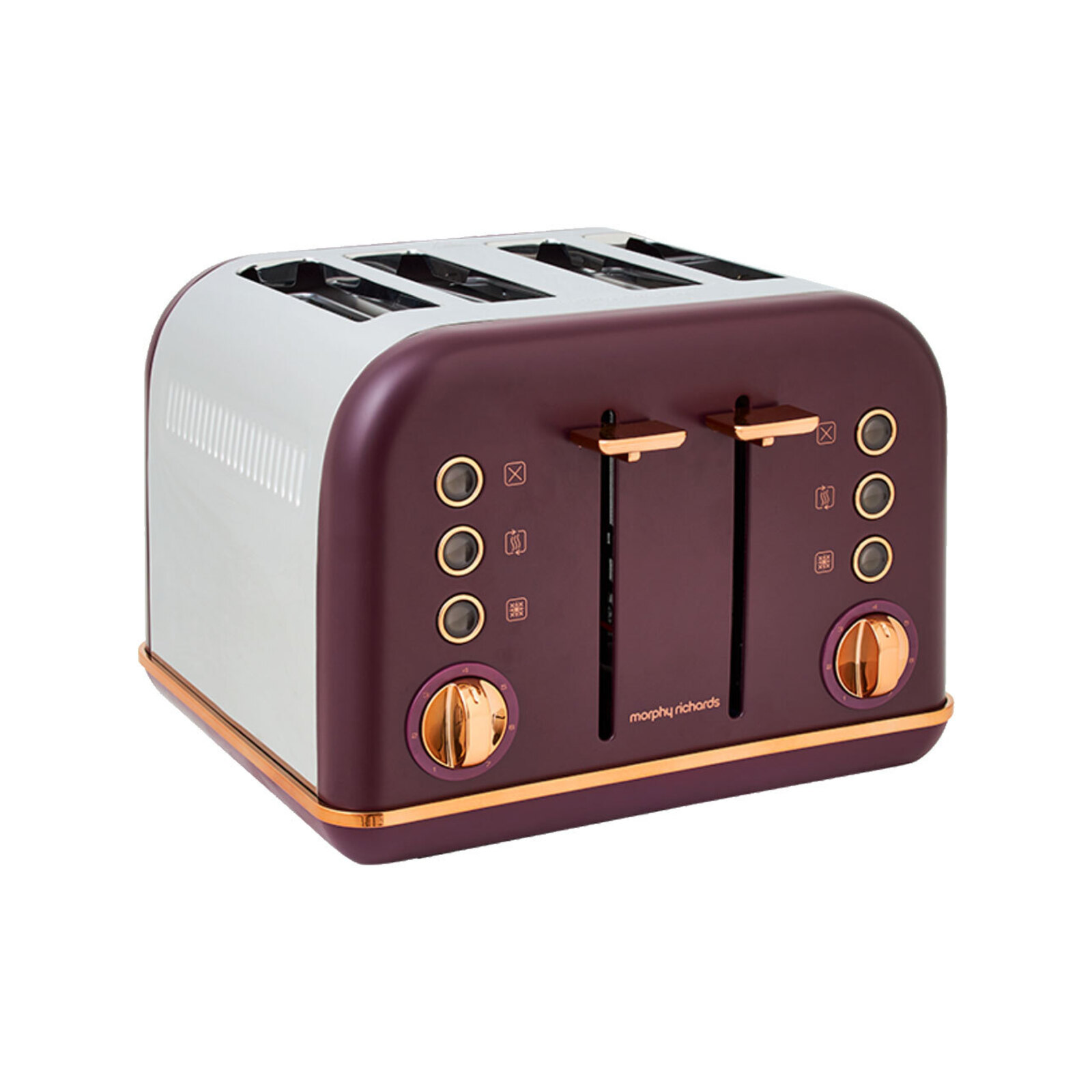 Morphy Richards 1880W Accents Rose Gold 4 Slice Toaster Maroon ...