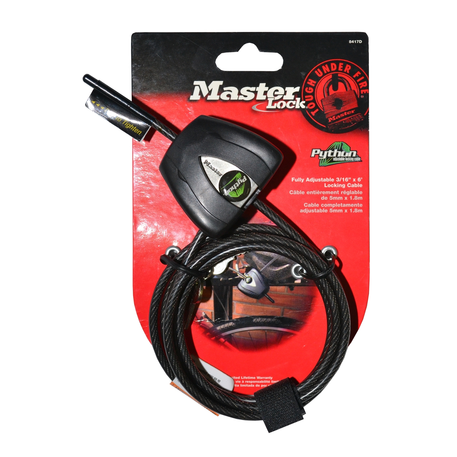 Master Lock 1.8m x 5mm Mini Python Adjustable Locking Cable - Bunnings ...