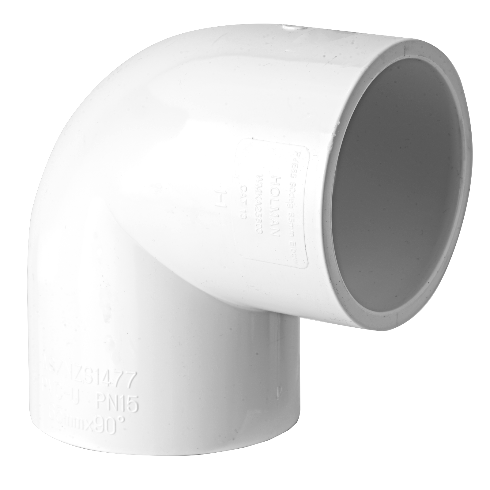 Holman 65mm 90° White PVC Elbow - Bunnings Australia