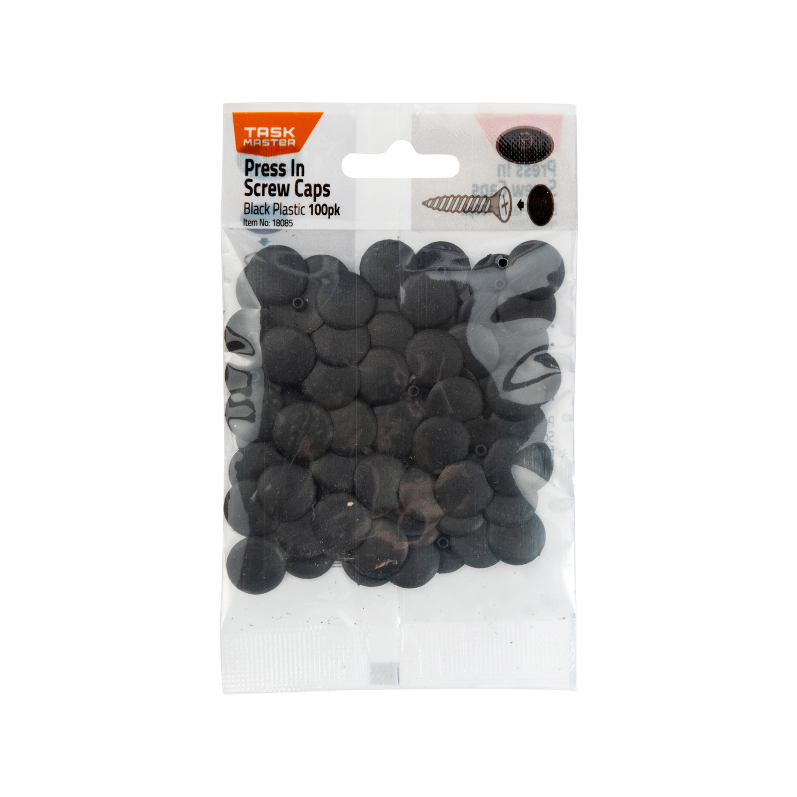Taskmaster Black Press-In Screw Caps - 100 Pack - Bunnings Australia