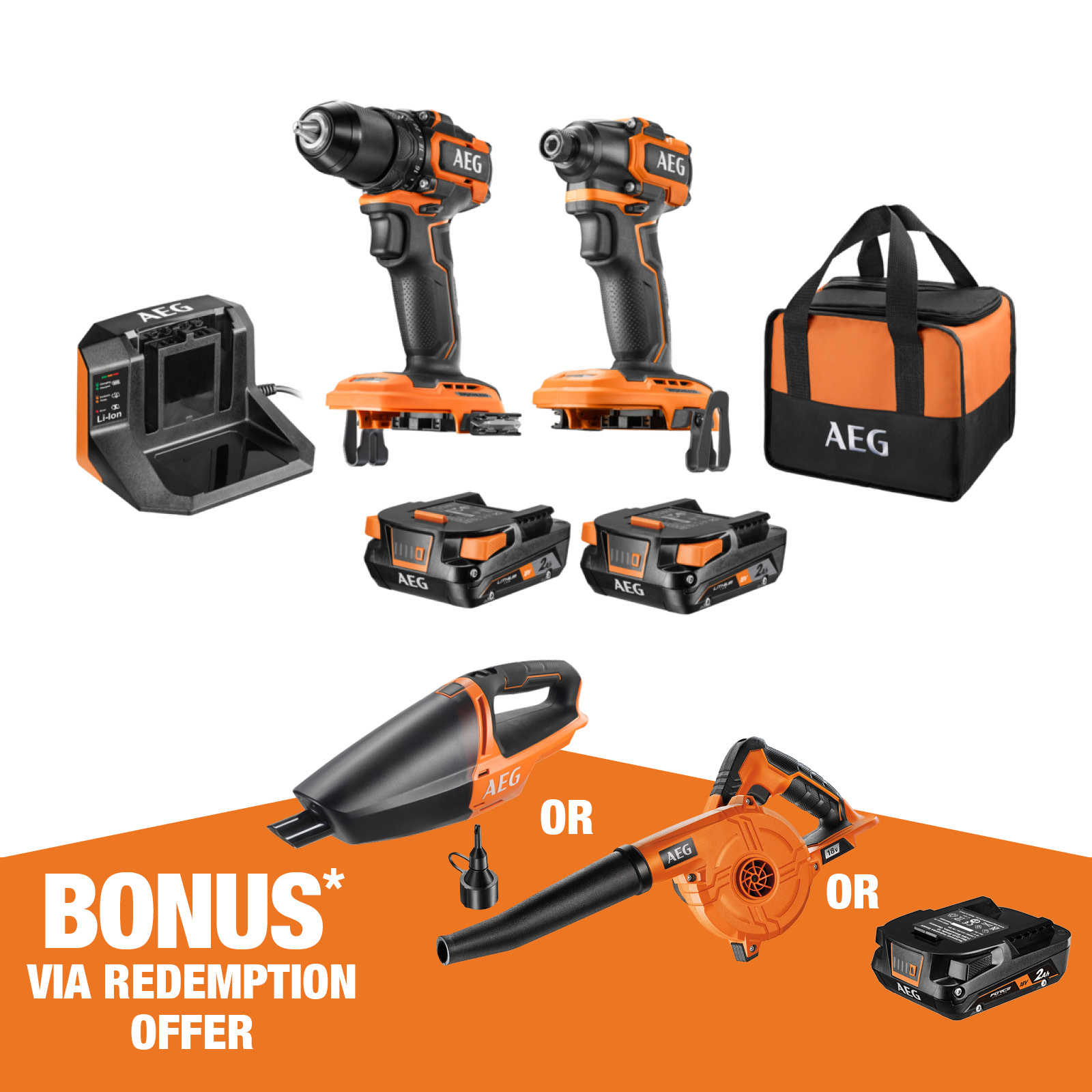 AEG 18V 2 Piece Brushless Sub Compact Combo Kit - Bunnings New Zealand