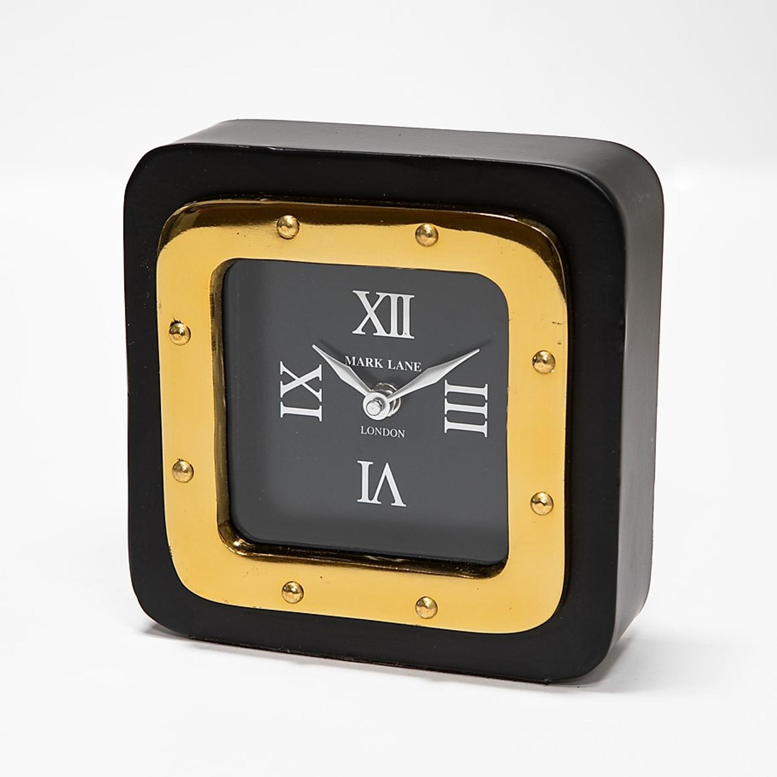 SSH COLLECTION Retro Small Desk Clock - Black and Gold - Bunnings Australia