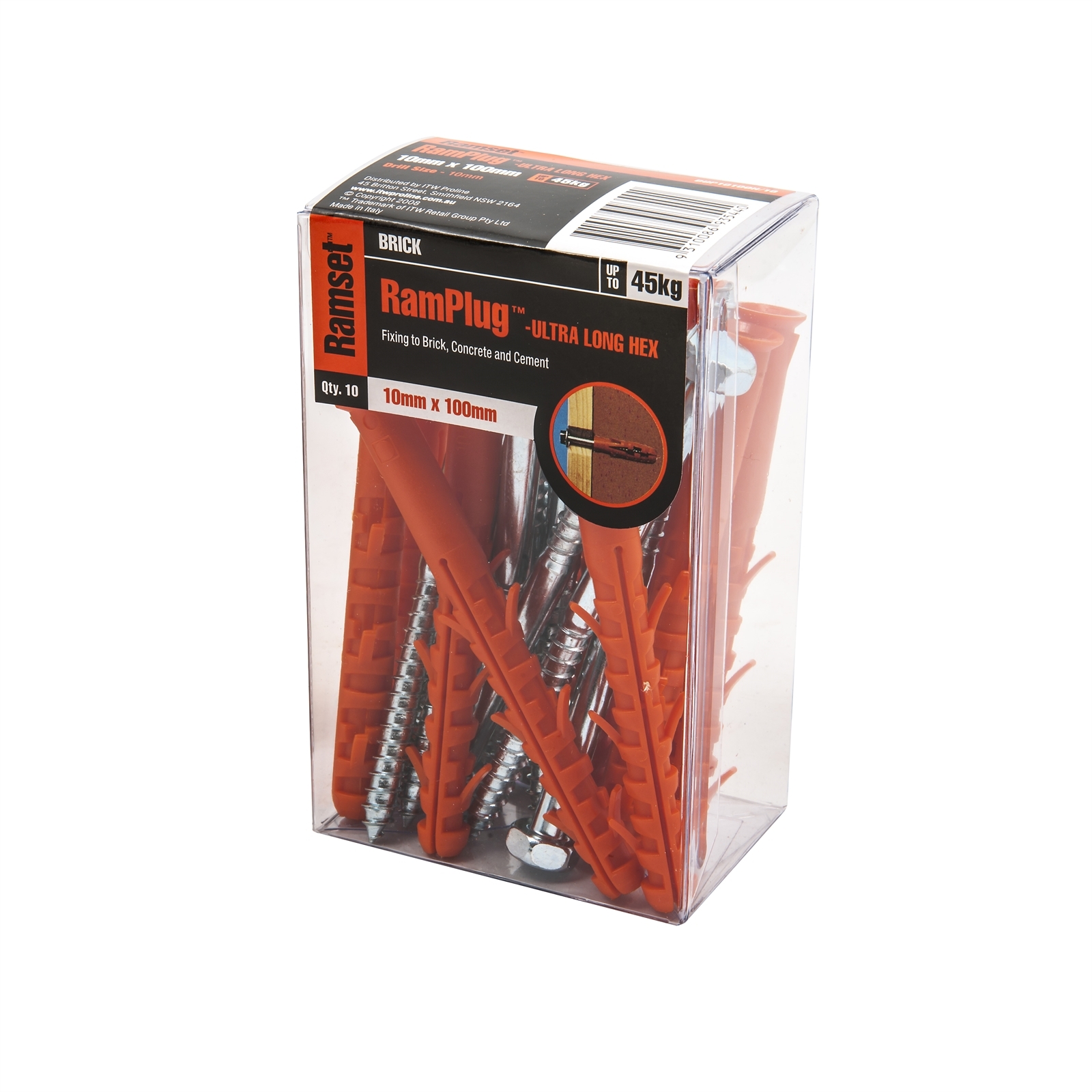 Ramset 10 x 100mm Ultra-Long Hex Anchor RamPlug - 10 Pack - Bunnings ...
