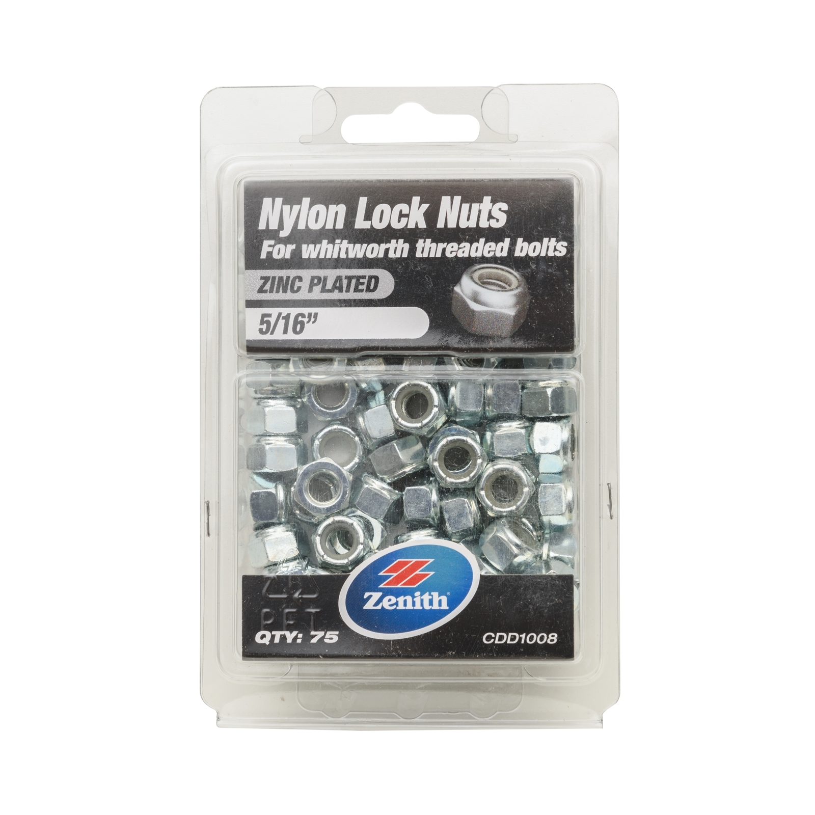 Zenith 5/16" Zinc Plated Nylon Lock Nut - 75 Pack - Bunnings Australia