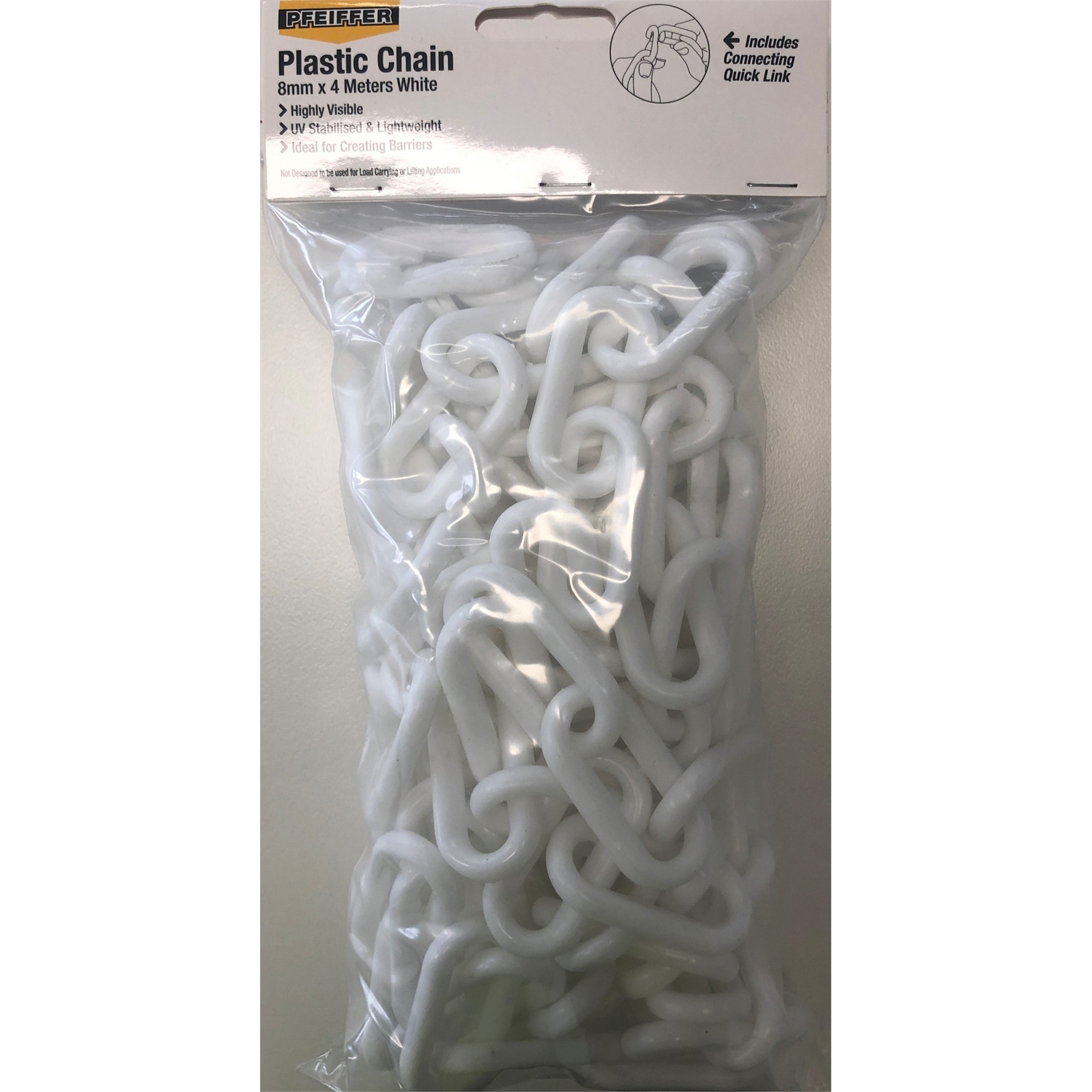 Pfeiffer 8mm x 4m White Plastic Chain - Bunnings Australia