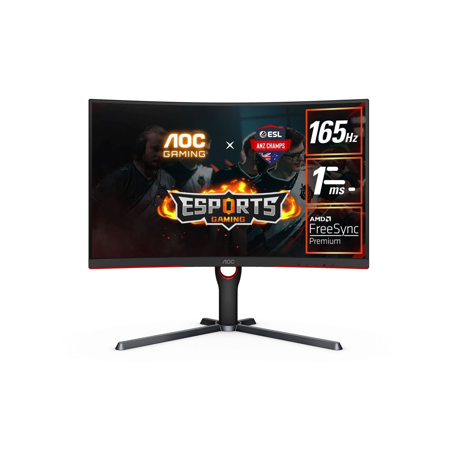 AOC CQ27G3S 27" QHD 1ms 165Hz HDR Freesync Premium Curved Gaming ...