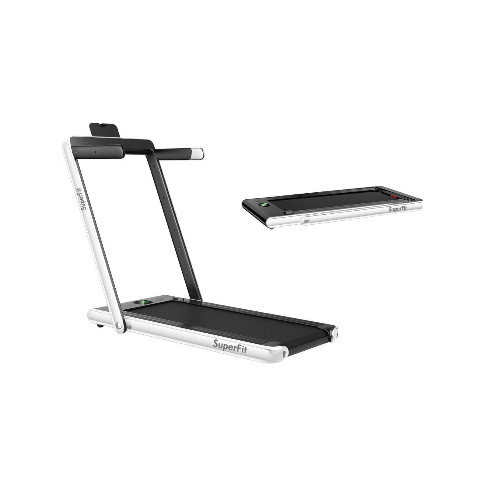 Costway Foldable Electric Treadmill 12kmh Fitness Machine White ...