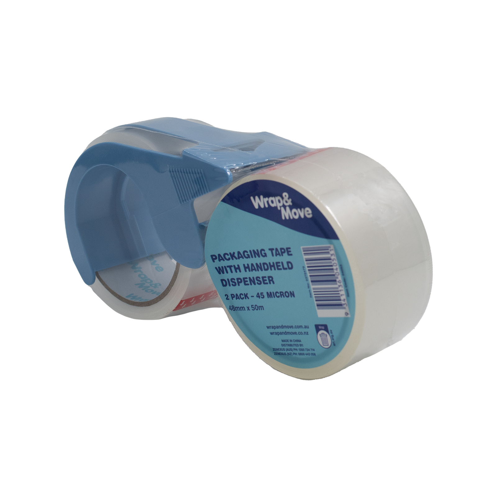Wrap & Move 48mm x 50m Clear Packaging Tape With Handheld Dispenser - 2 ...