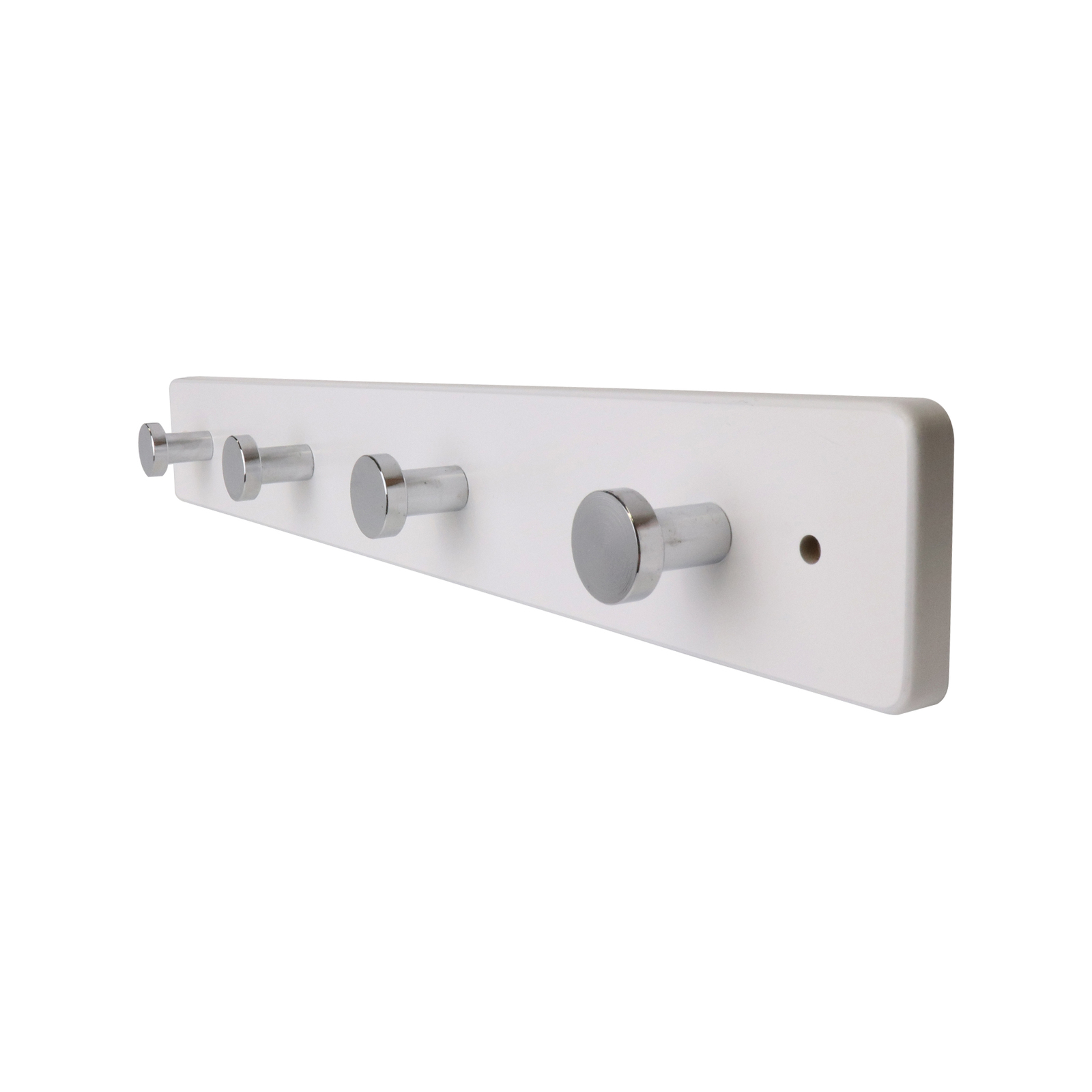 Adoored 60cm Chrome 4 White Hooks Hat And Coat Rack - Bunnings Australia