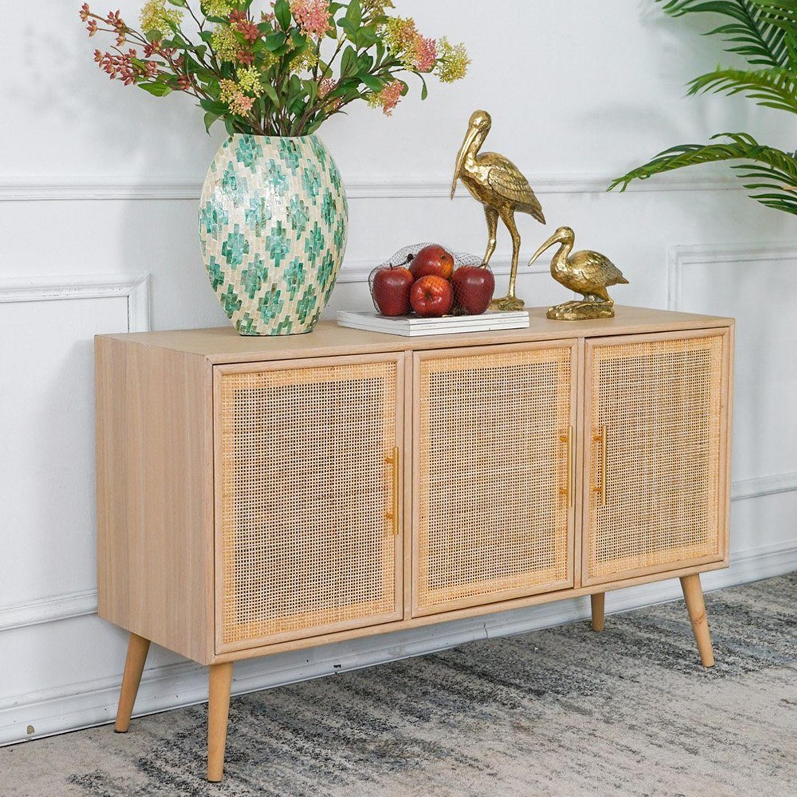 Bali Pine and Rattan Sideboard - Bunnings Australia