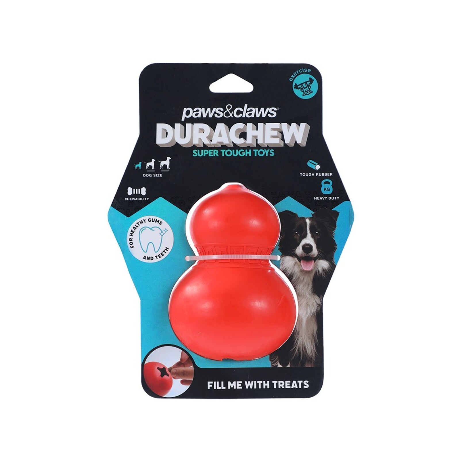 Paws And Claws 11x8.2x8.2cm Dura Chew Rubber Gourd Dog/Pet Toy Assorted ...