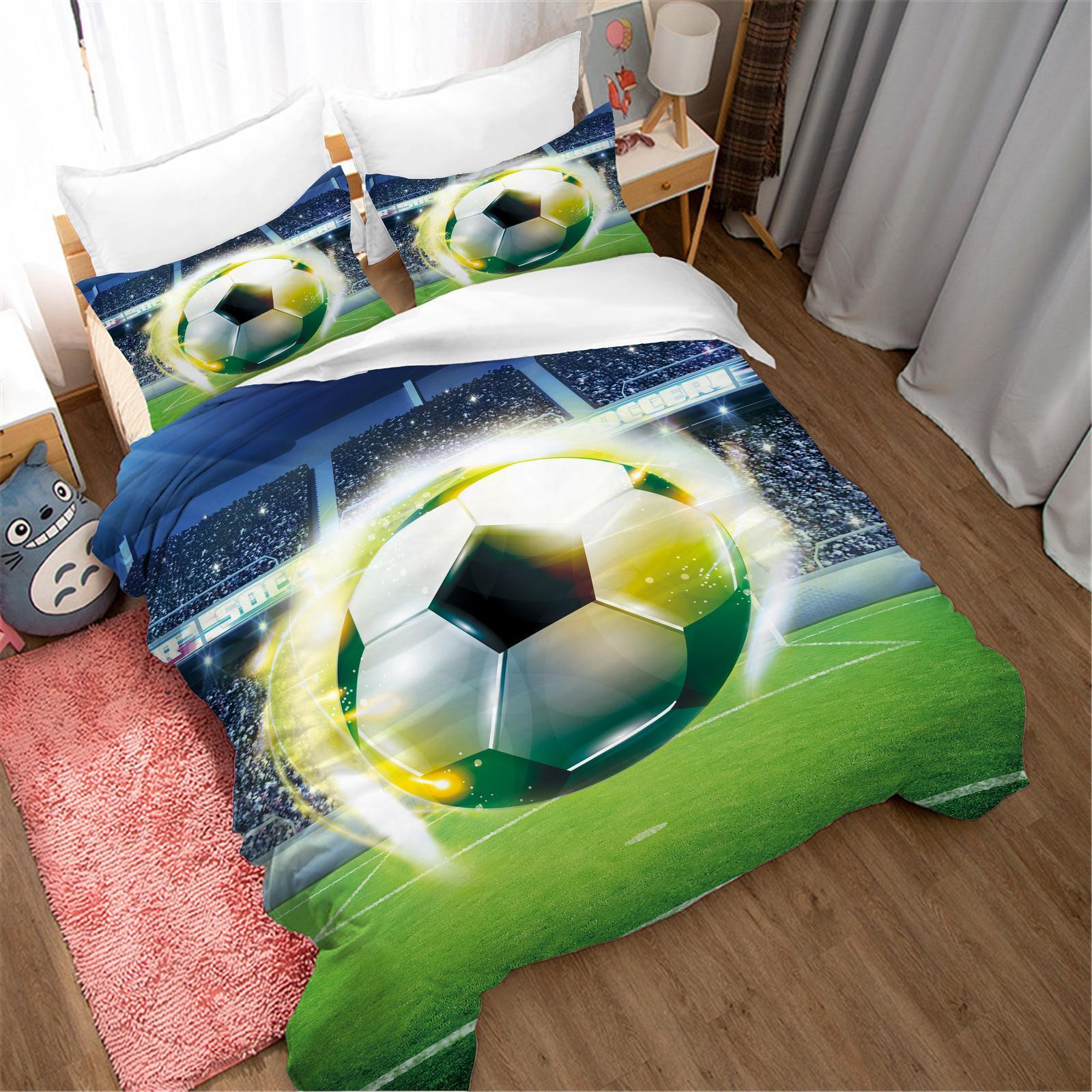 3D Football Field Soccer Stadium Quilt Cover Set Bedding Set Duvet ...