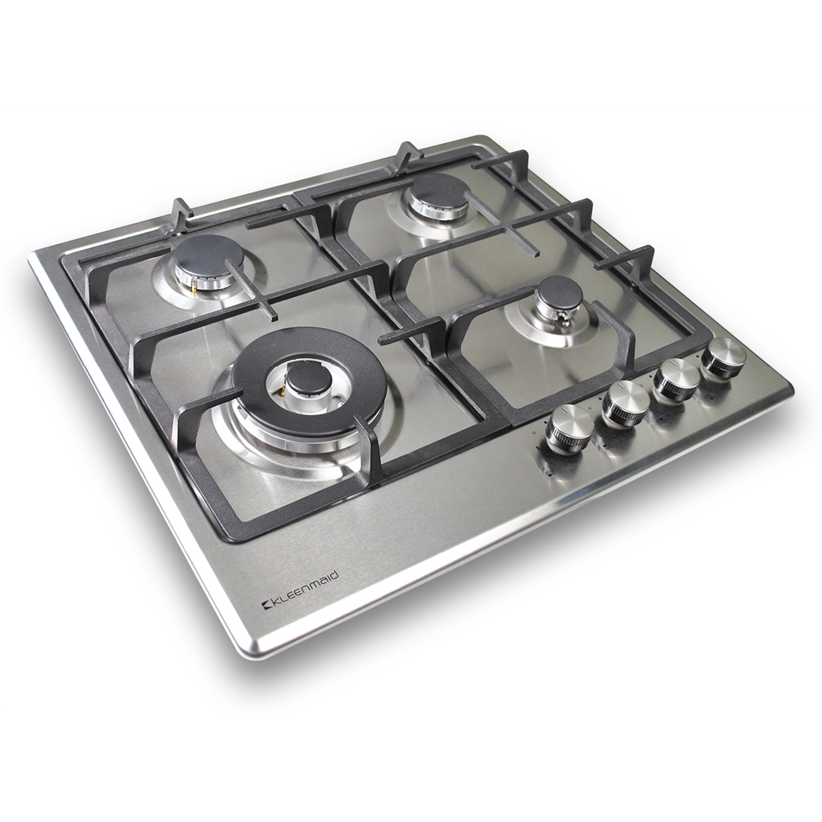 Kleenmaid 60cm Stainless Steel 4 Burner Gas Cooktop With Wok Burner ...