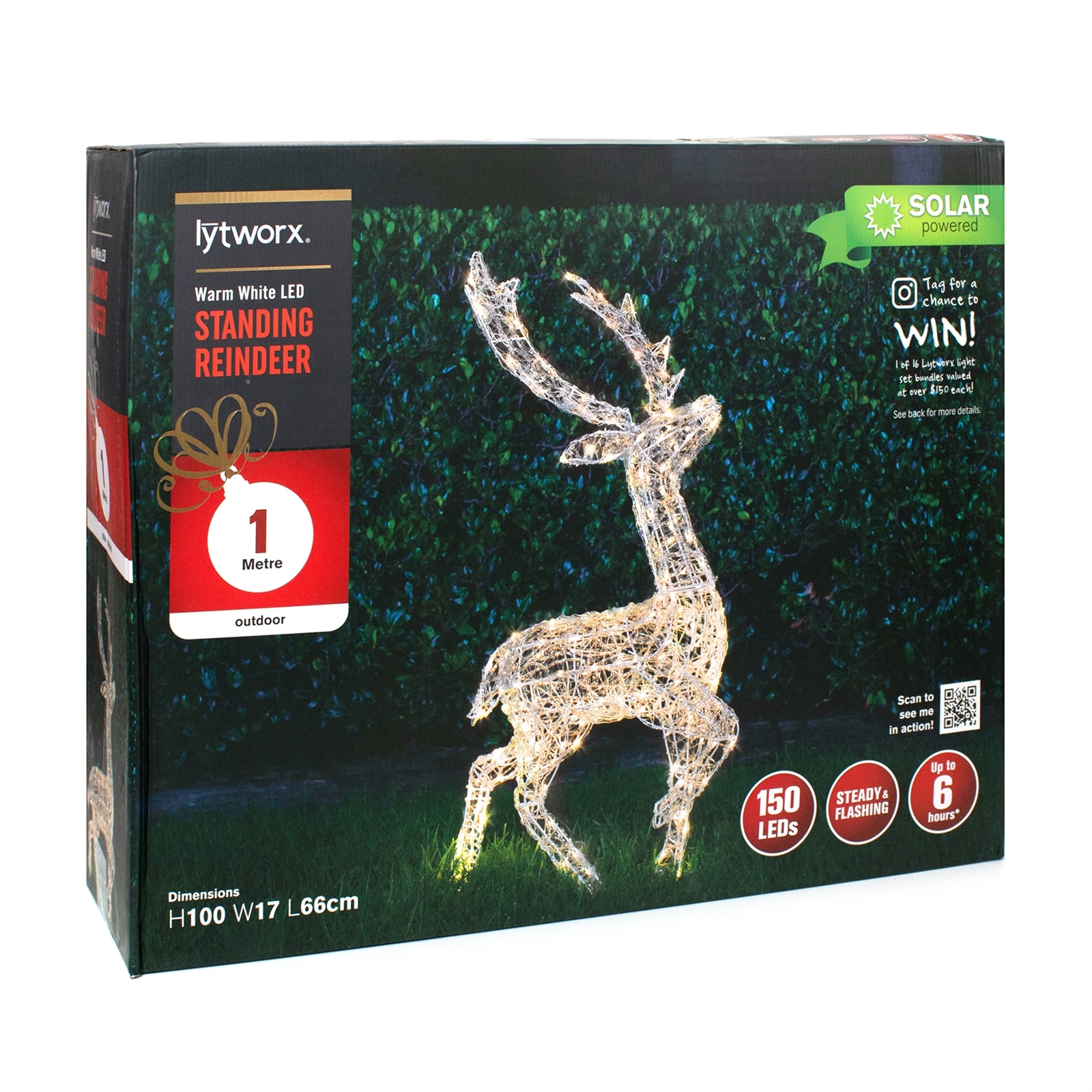 Lytworx 1m LED Solar Standing Reindeer - Bunnings Australia