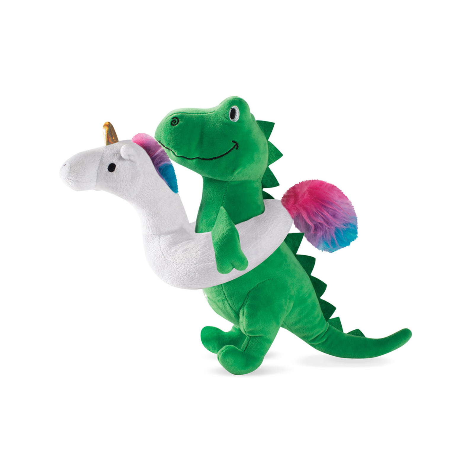 Fringe Studio Pool Time T-Rex with Unicorn Floatie Plush Squeaker Dog ...