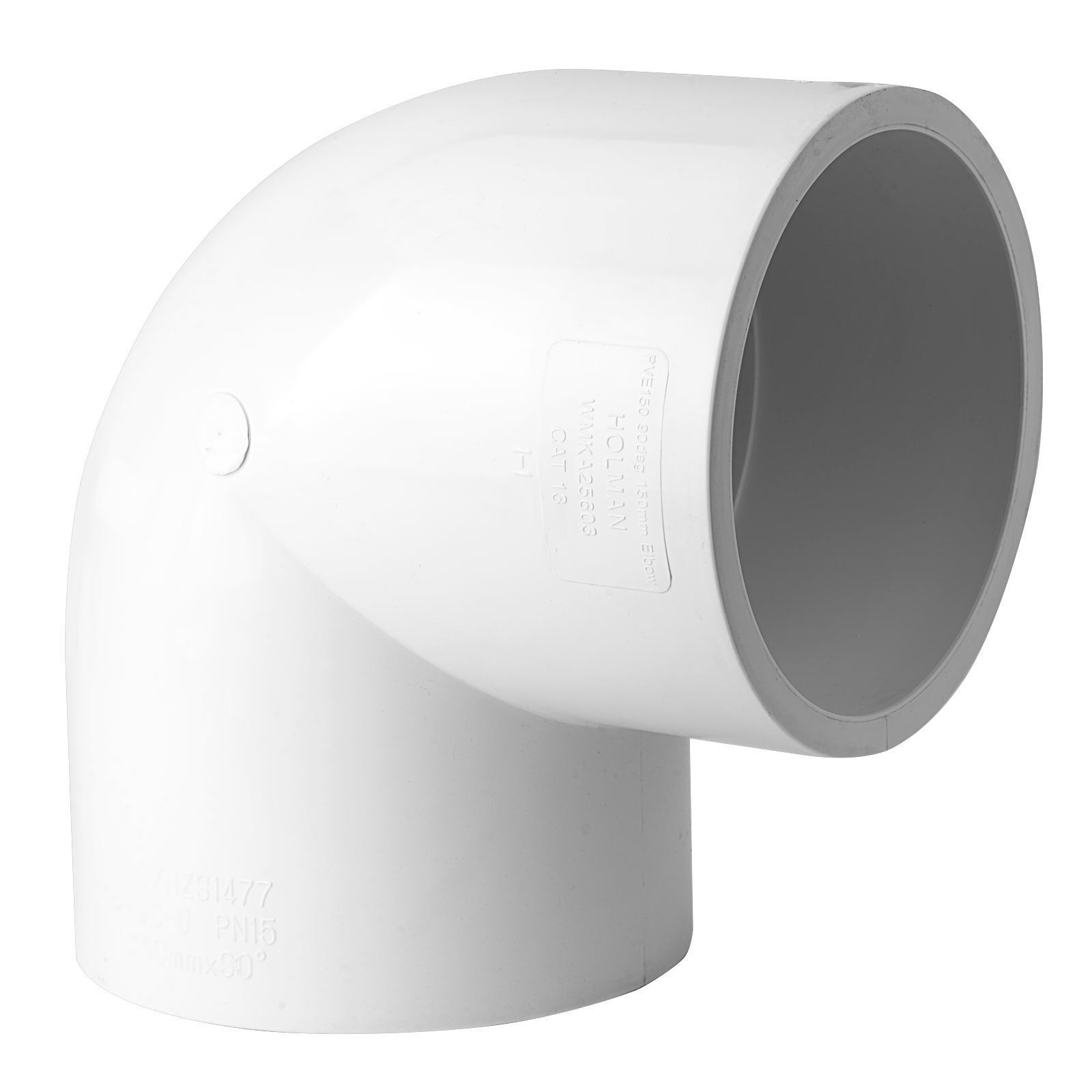 Holman 150mm 90° White PVC Elbow - Bunnings Australia