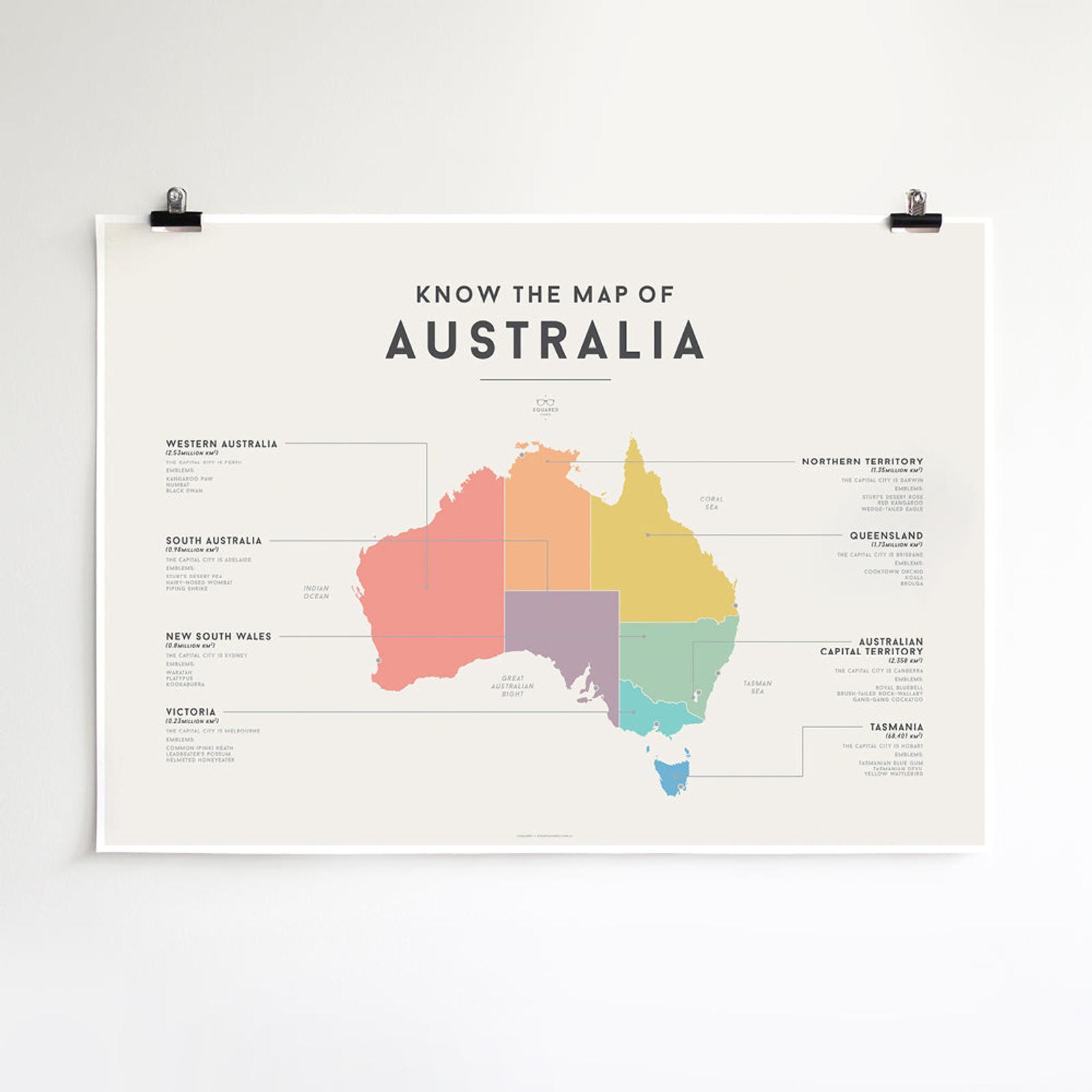 Australia Map Poster - Bunnings Australia