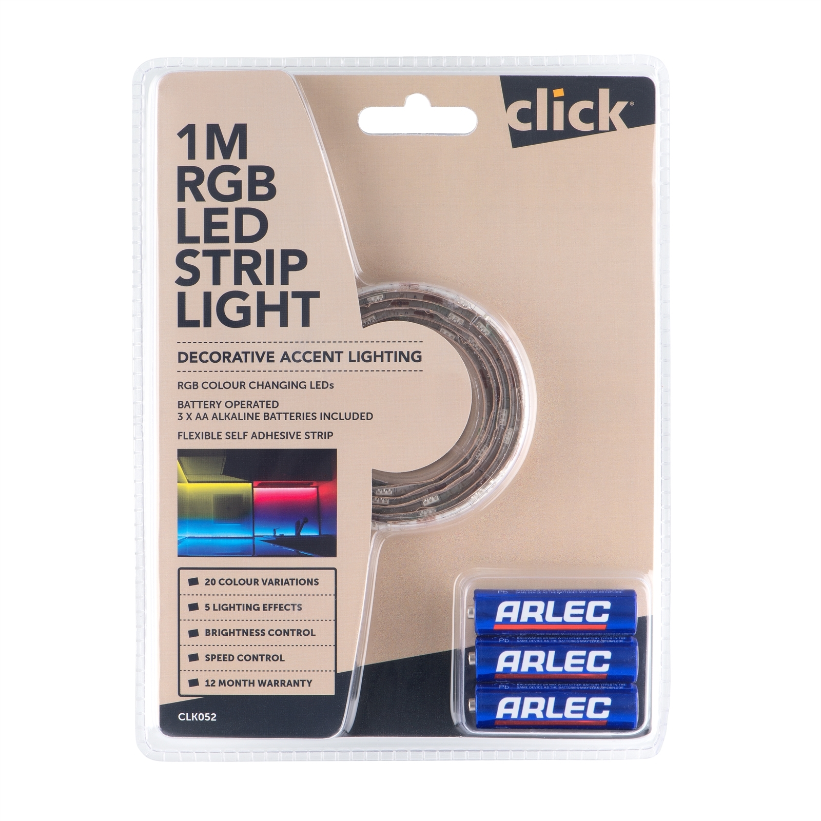 Click 1m RGB LED Battery Operated Strip Light - Bunnings Australia
